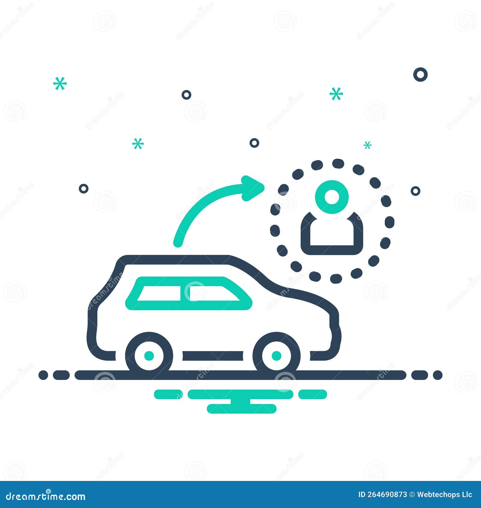 Mix Icon for Owner, Possessor and Car Stock Illustration - Illustration ...