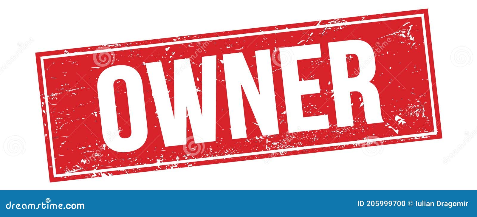 OWNER Text on Red Grungy Rectangle Stamp Stock Illustration ...