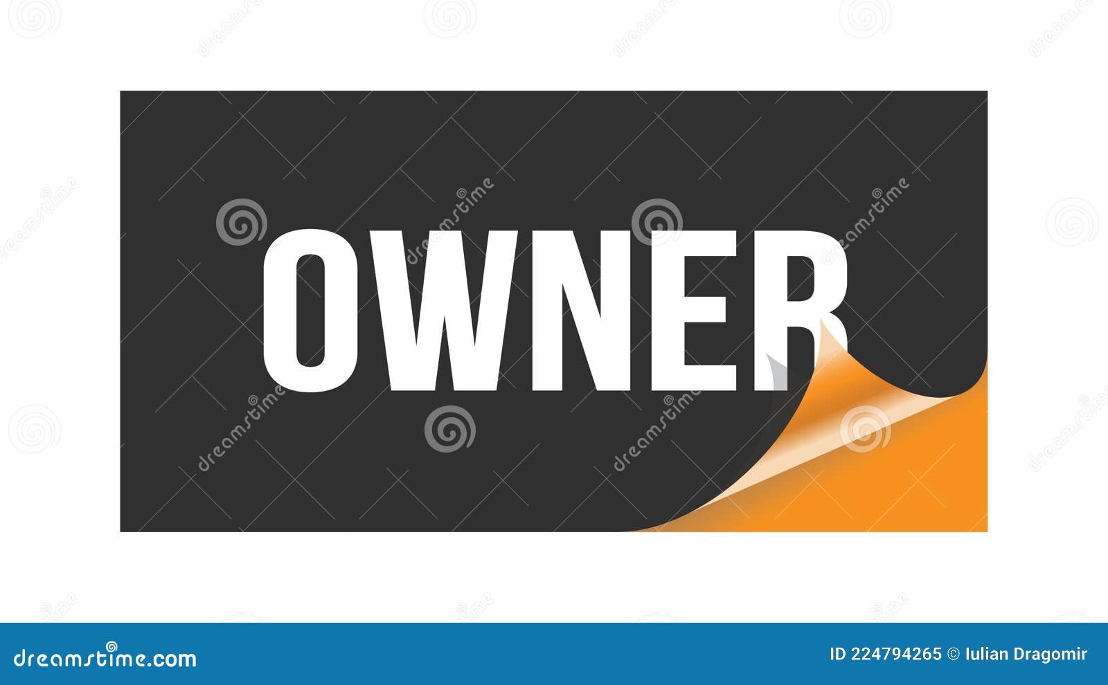 OWNER Text Written on Black Orange Sticker Stock Illustration ...