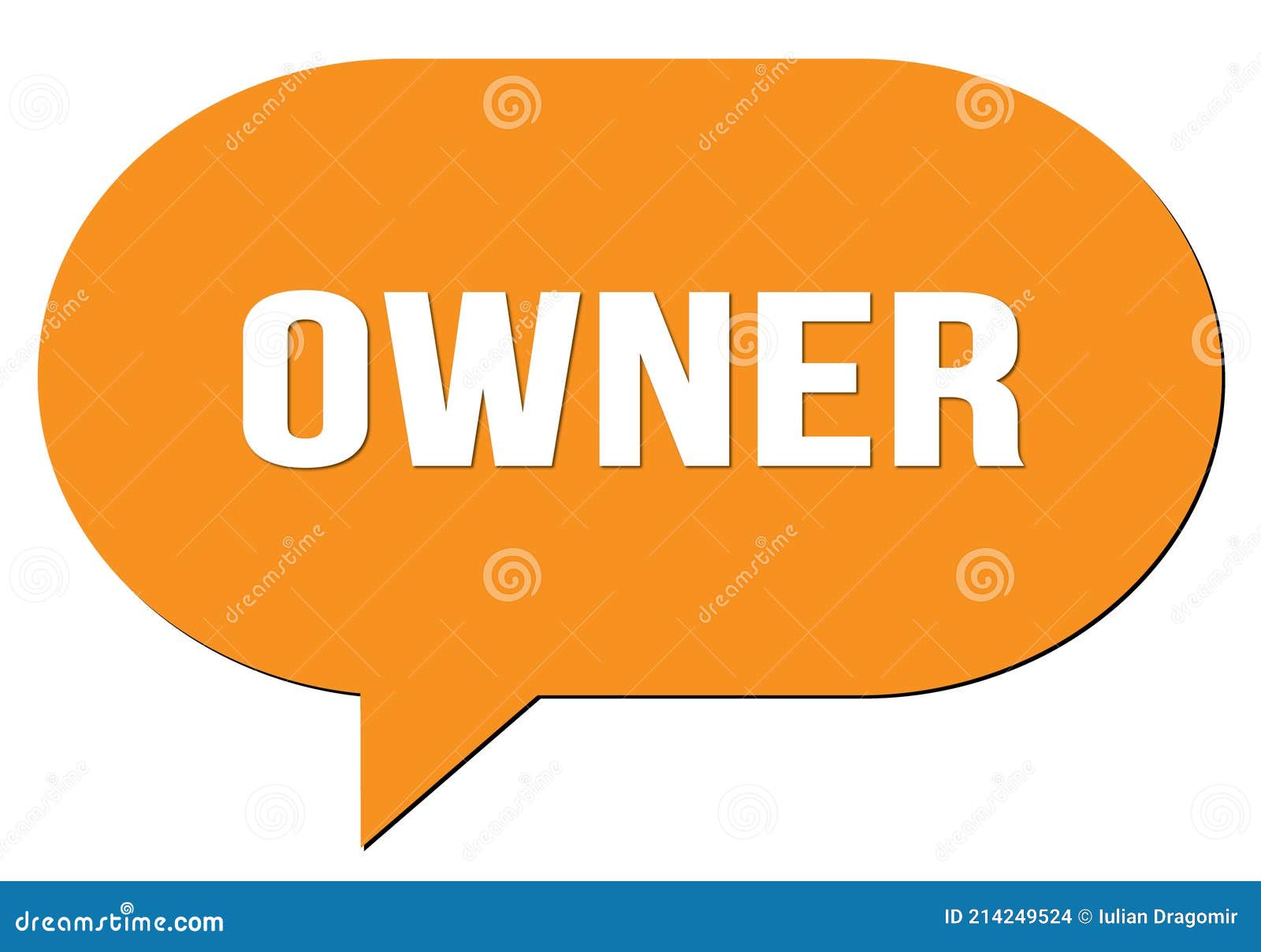 OWNER Text Written in an Orange Speech Bubble Stock Illustration ...