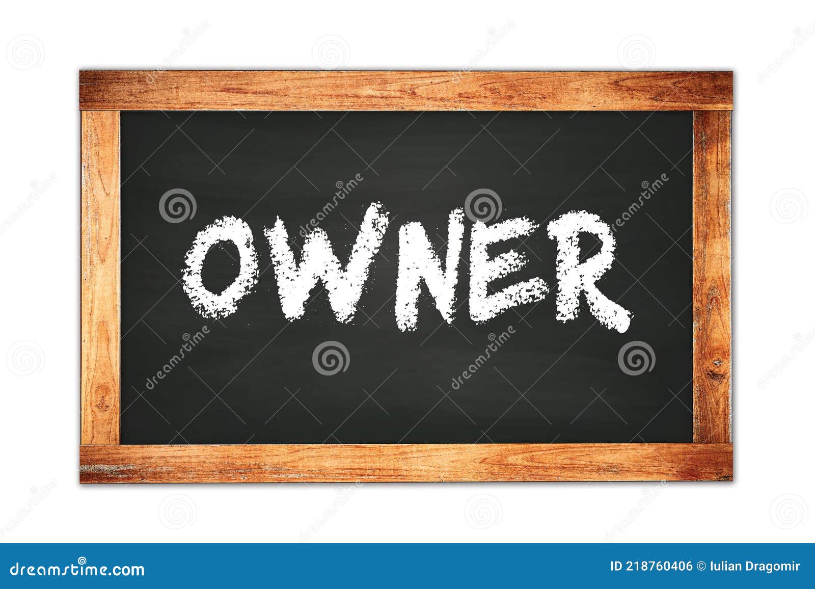 OWNER Text Written on Wooden Frame School Blackboard Stock Illustration ...