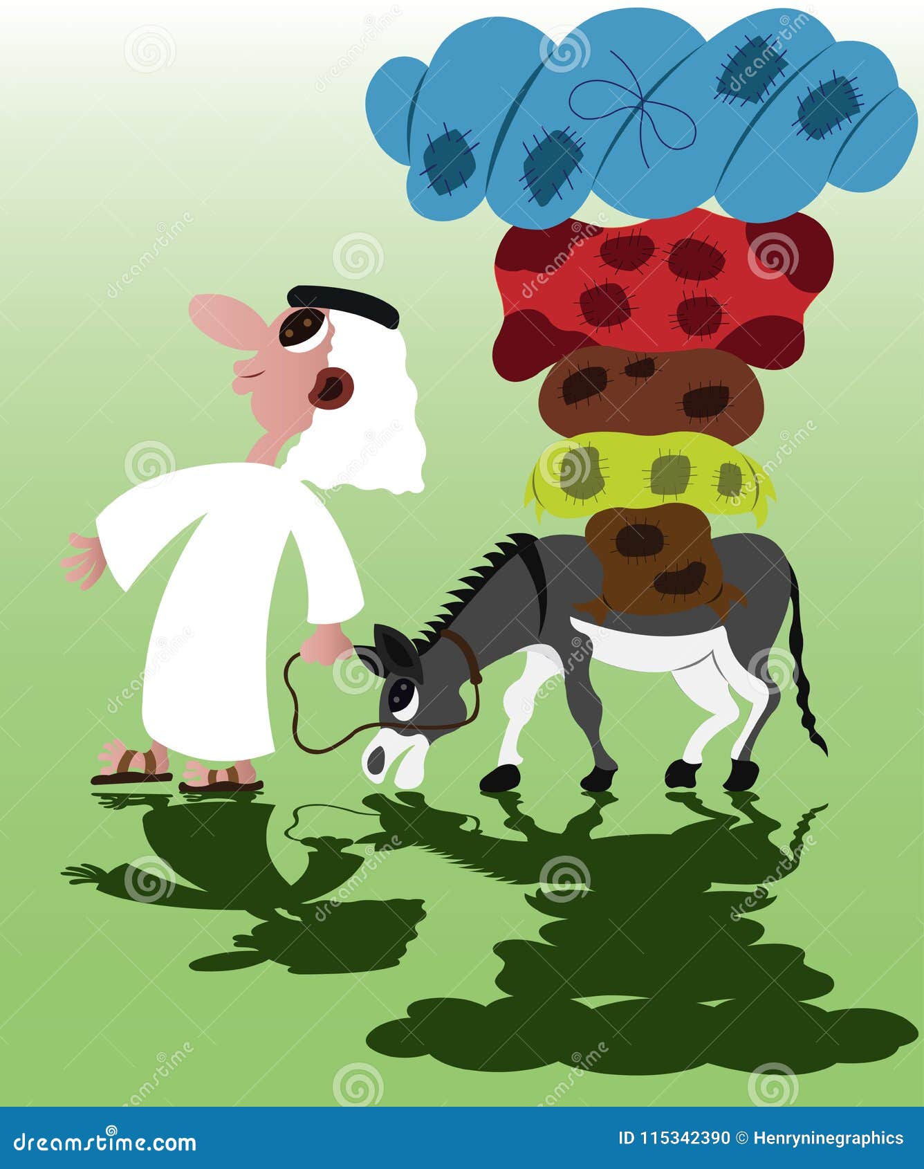 Overloaded Donkey Sketch Vector Illustration | CartoonDealer.com #241498178