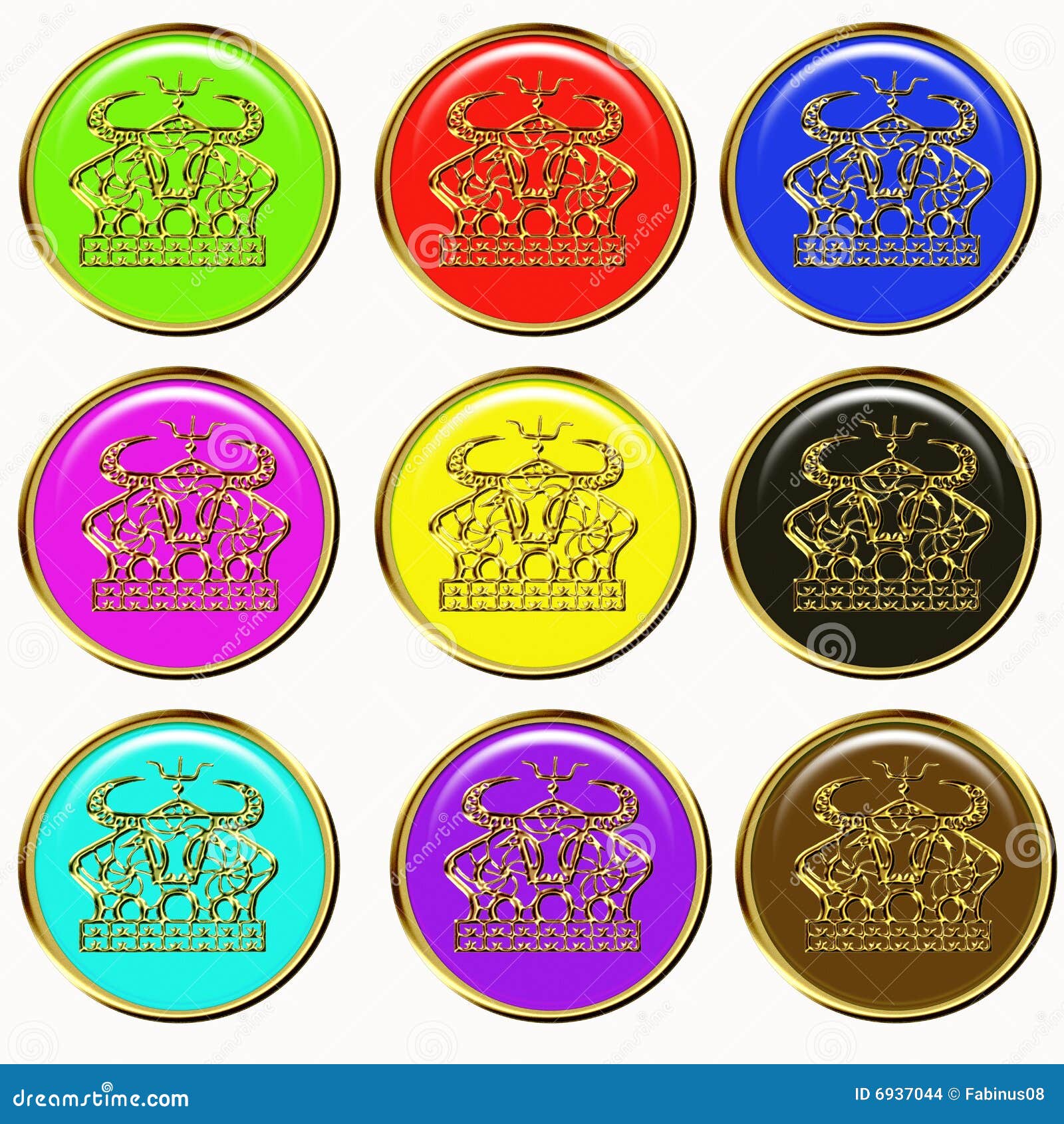 Ox Chinese Horoscope Symbol Stock Illustration - Illustration of ...