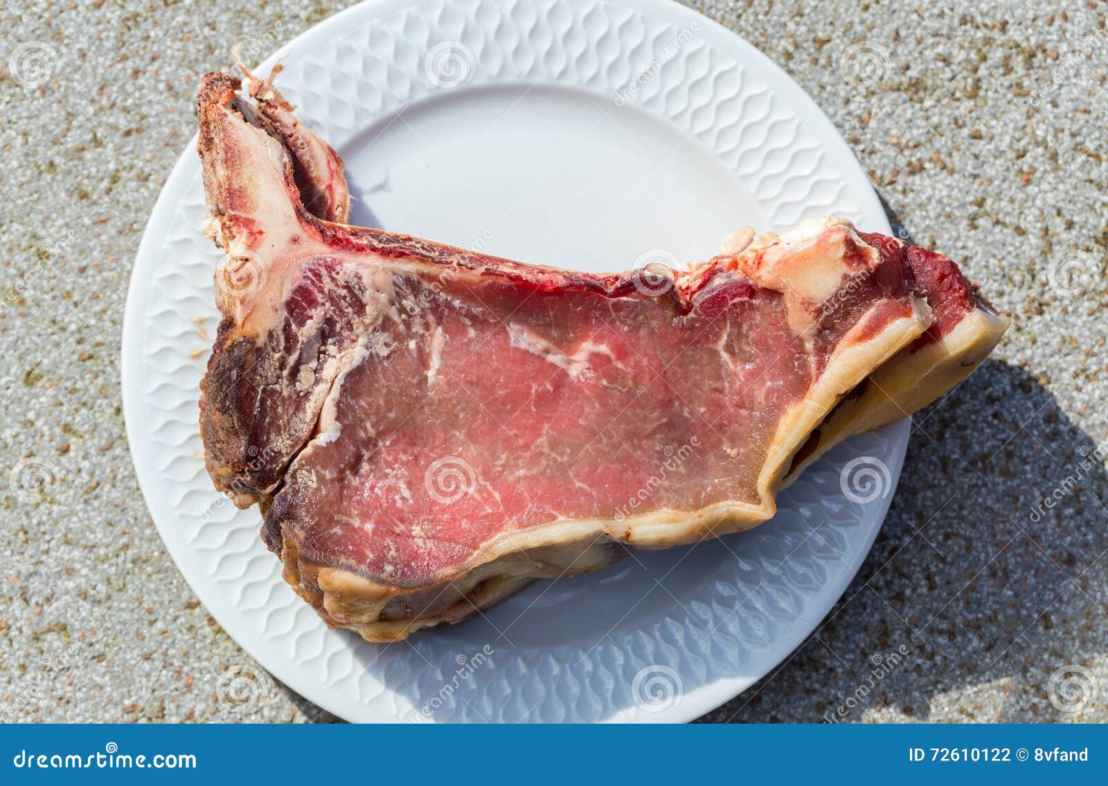 Ox Chop Dry Aged Raw on a Plate Stock Photo - Image of meat, matured ...