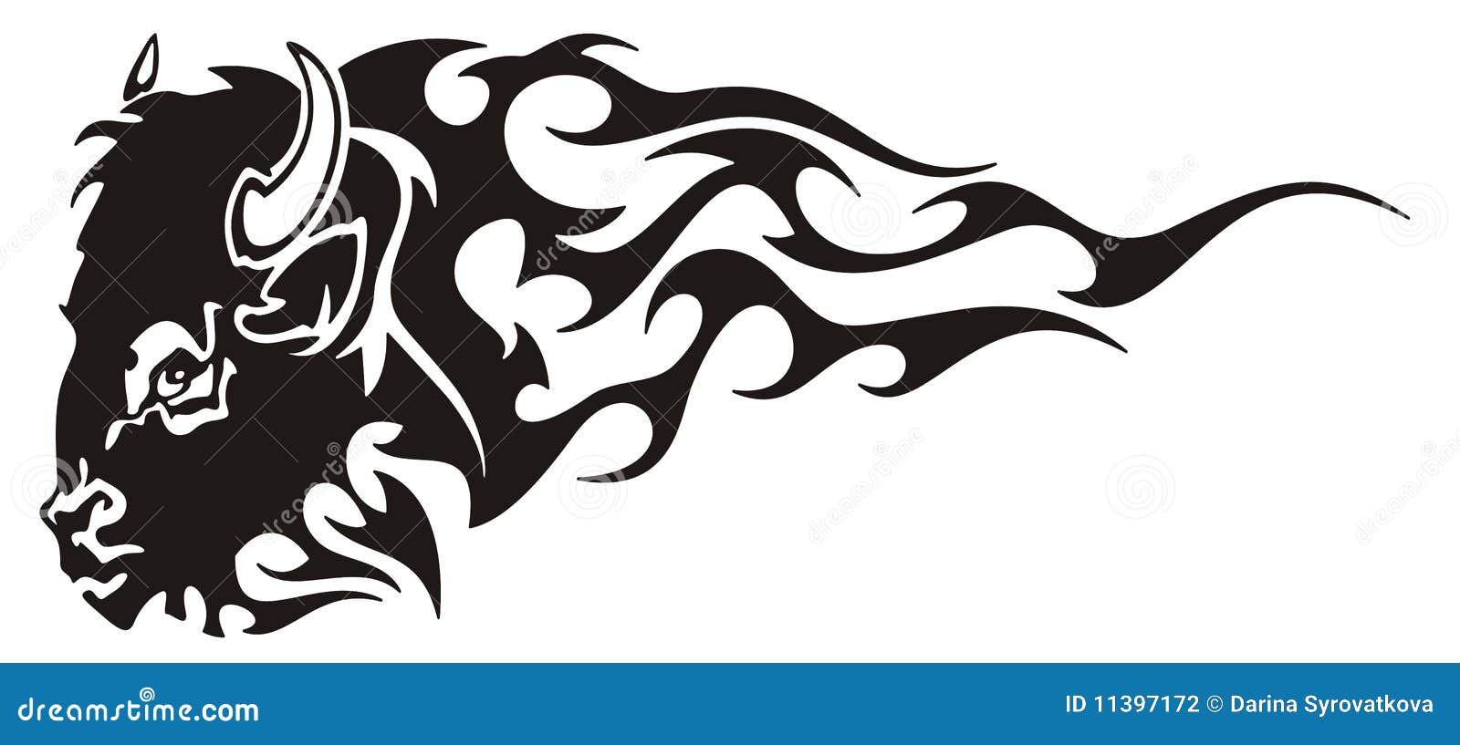 Ox flame stock vector. Illustration of bison, head, muzzle - 11397172