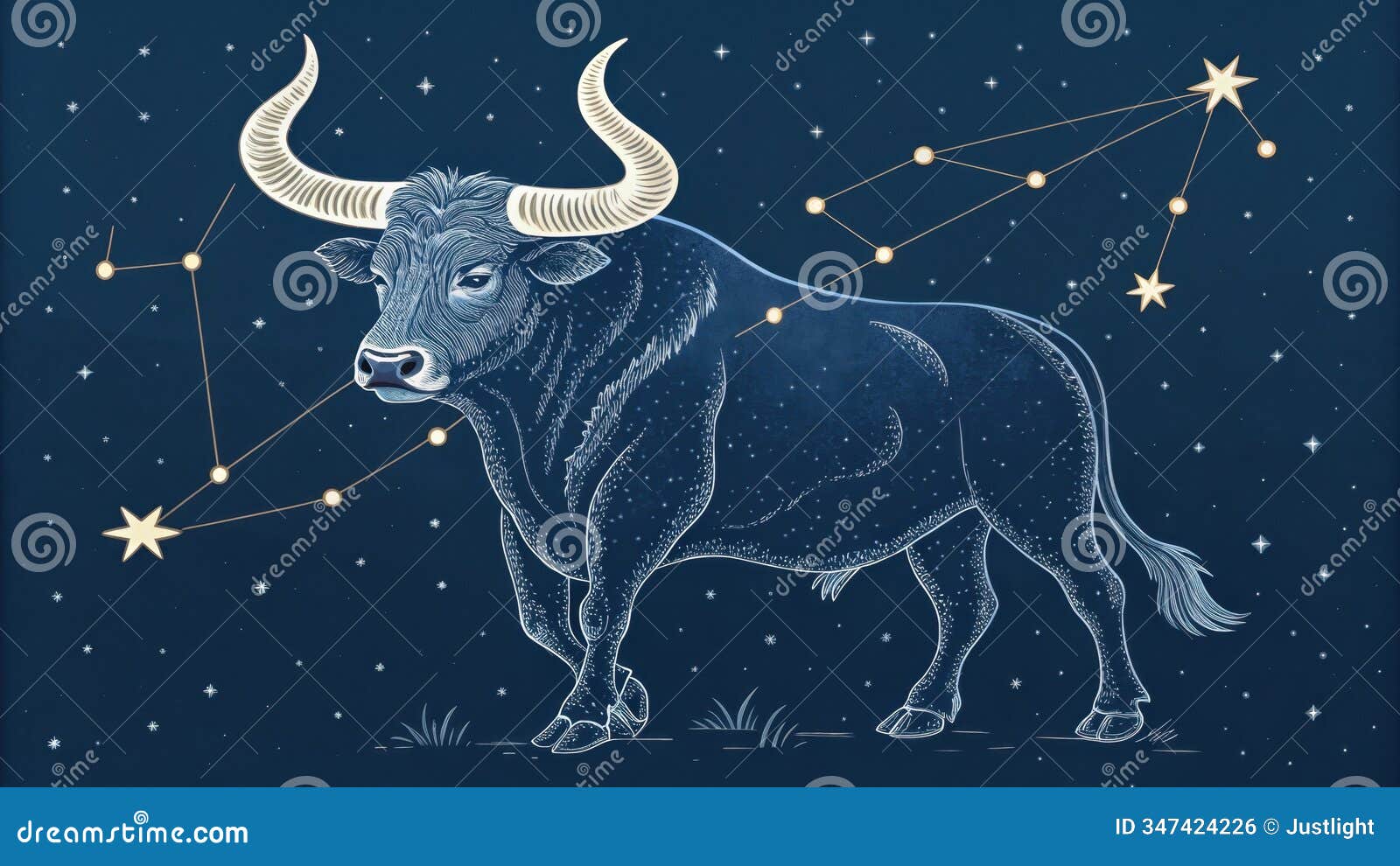 The Ox a Formidable Figure is Depicted in the Night Sky with Powerful ...