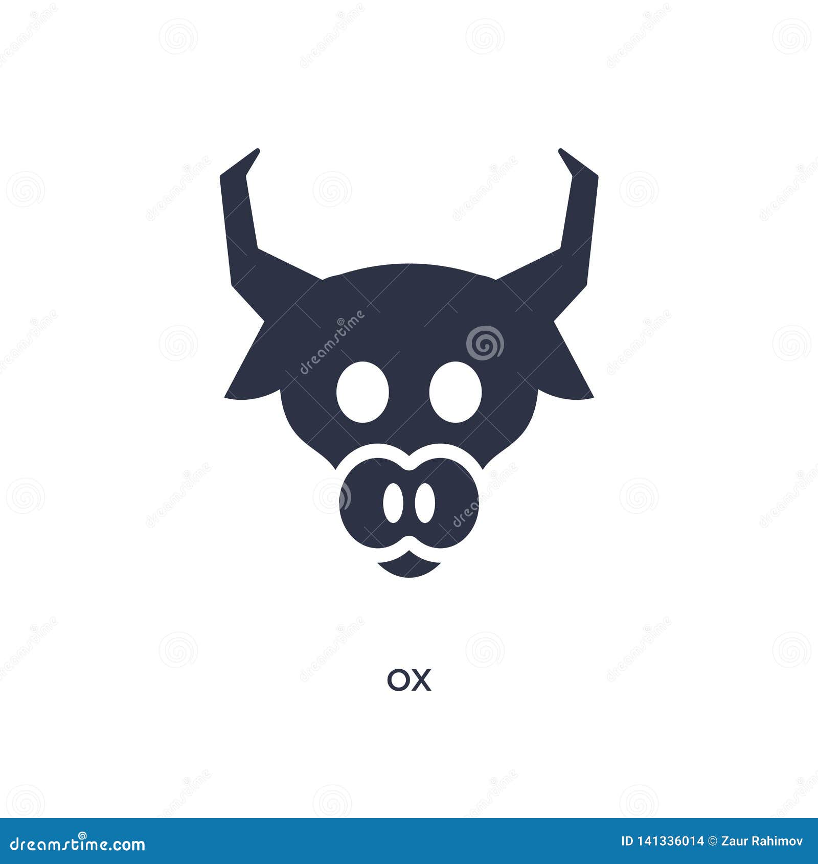 Ox Icon on White Background. Simple Element Illustration from Farming ...