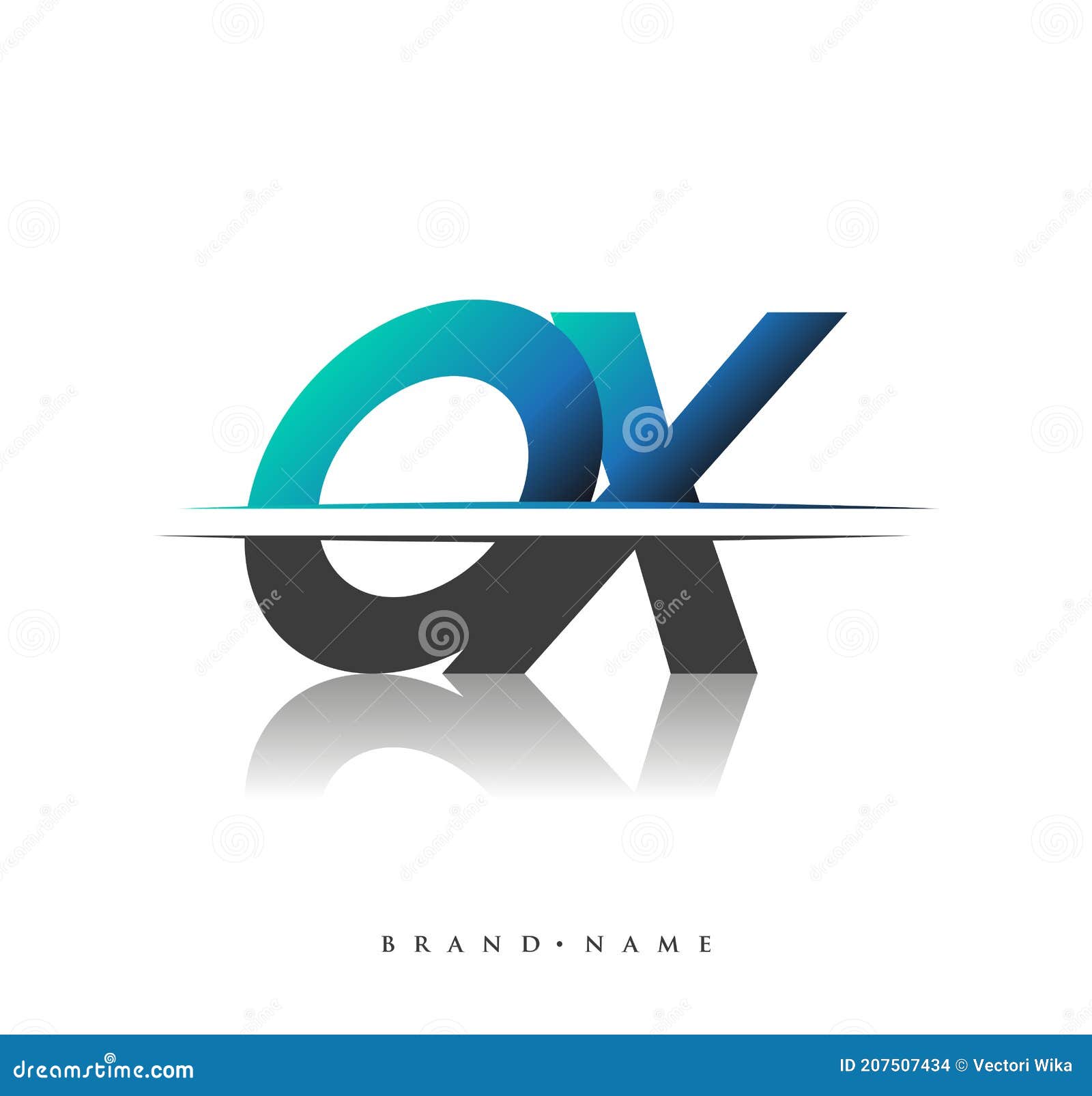OX Initial Logo Company Name Colored Black and Blue, Simple and Modern ...