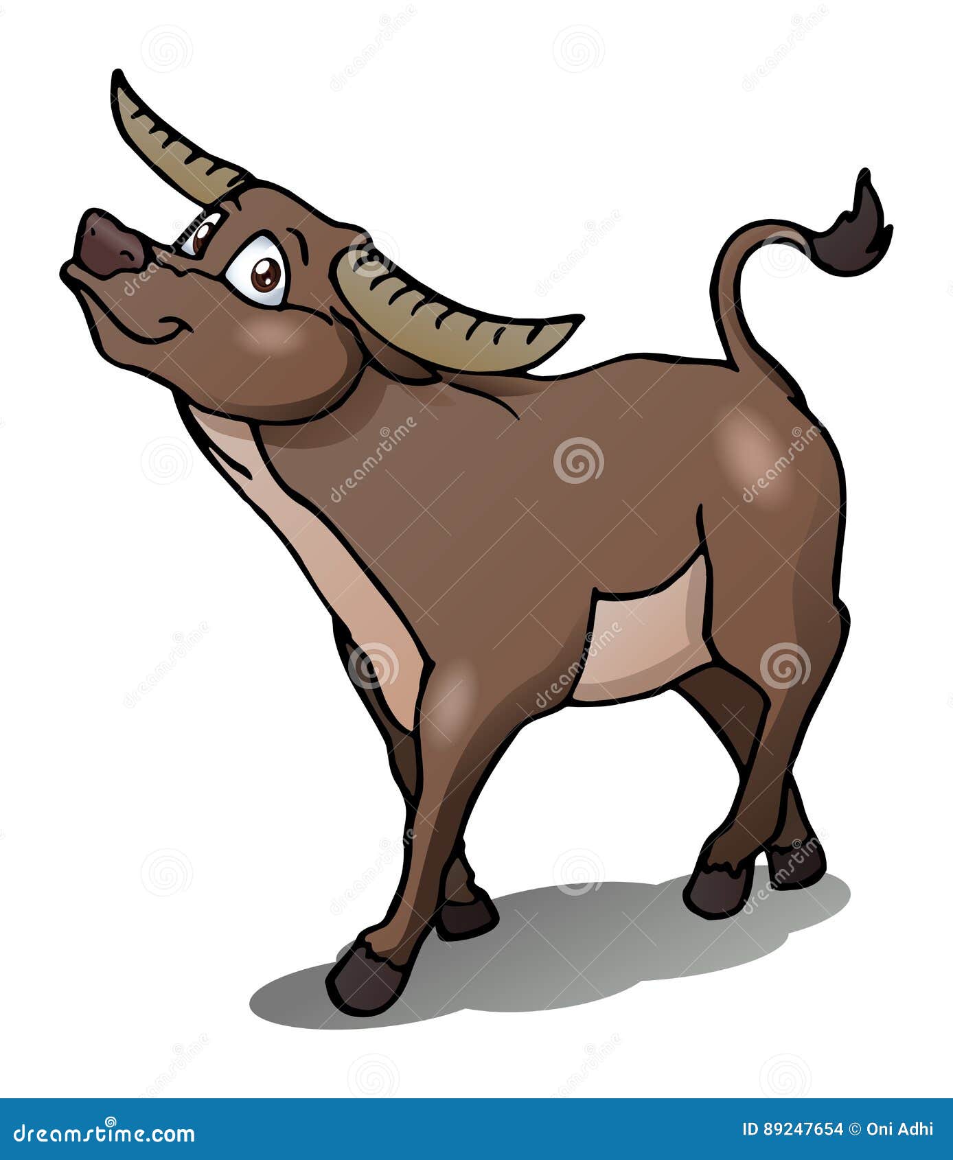 Ox on Isolated White Background Stock Illustration - Illustration of ...