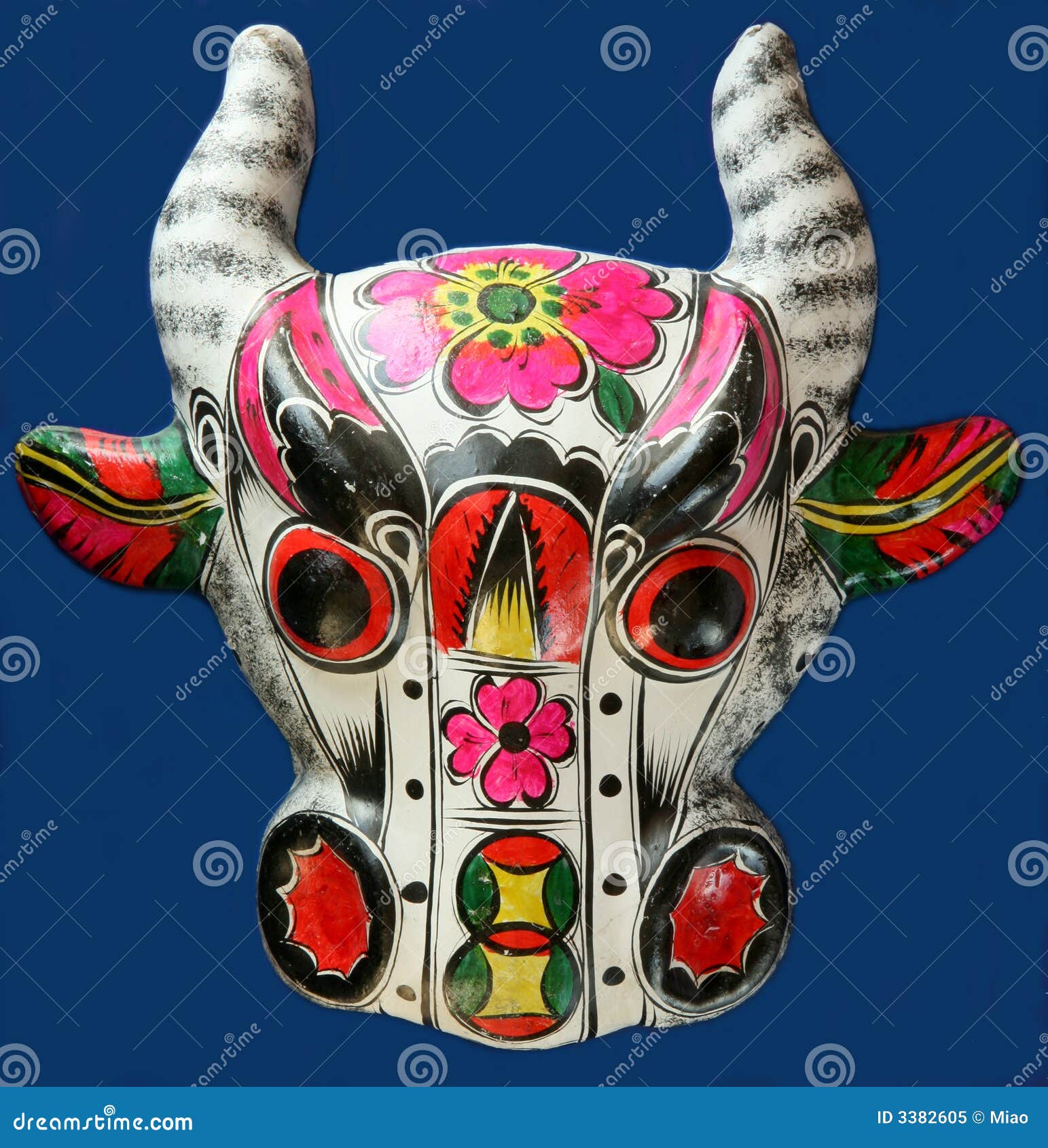 Ox mask stock image. Image of chinese, drawing, clay, cattle - 3382605