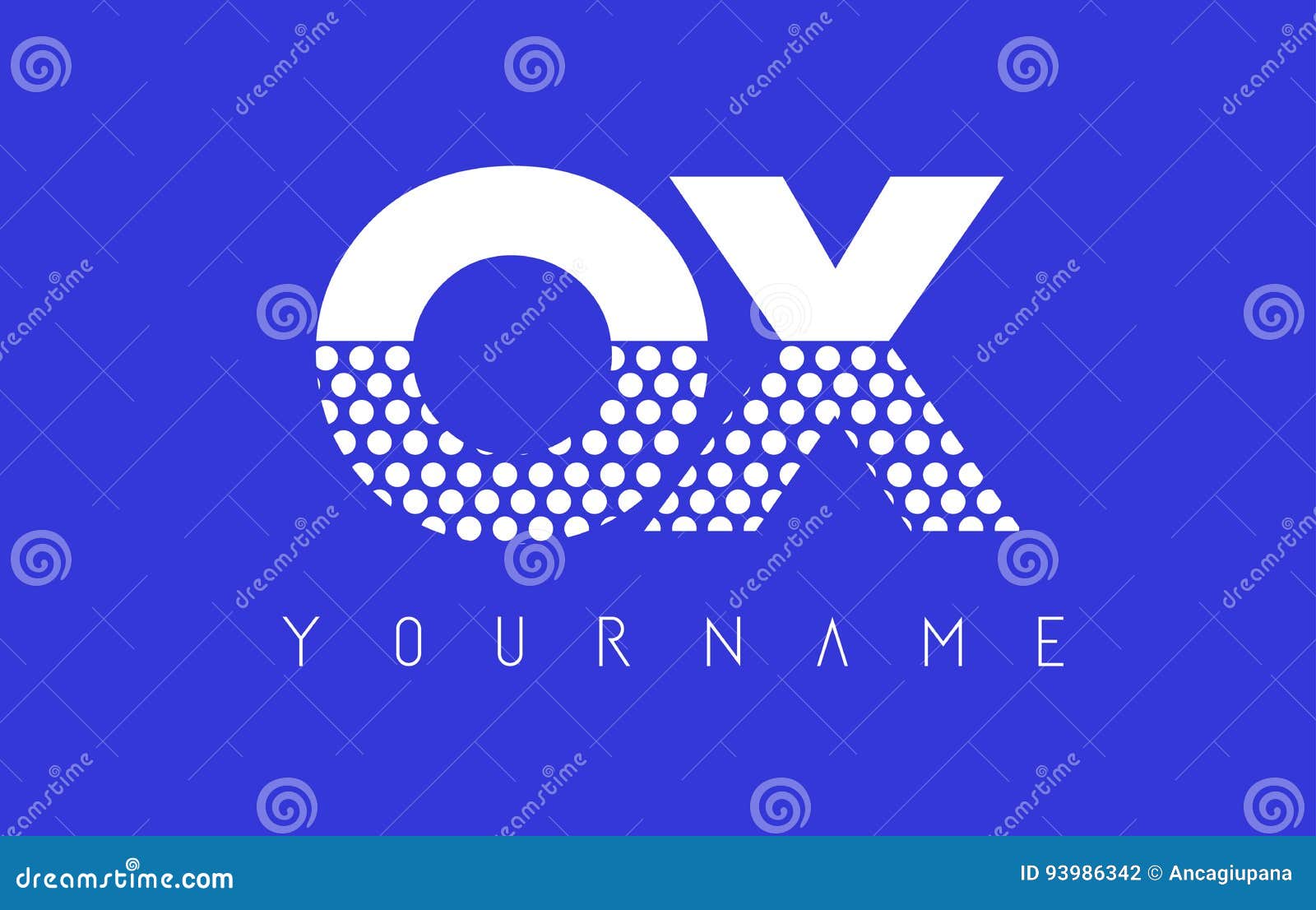 OX O X Dotted Letter Logo Design with Blue Background. Stock Vector ...