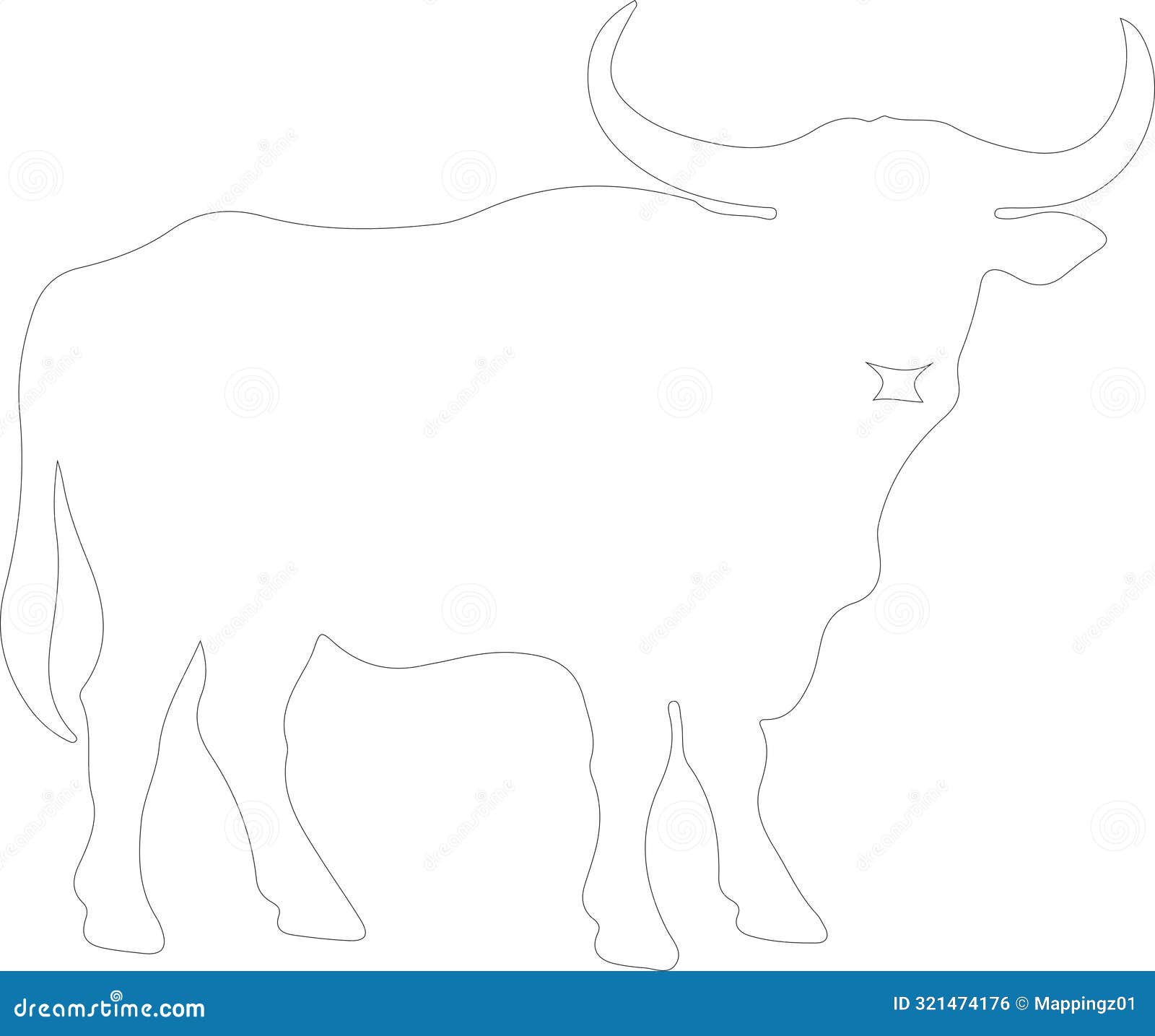 Ox Outline Silhouette Generative Ai Stock Vector - Illustration of ...