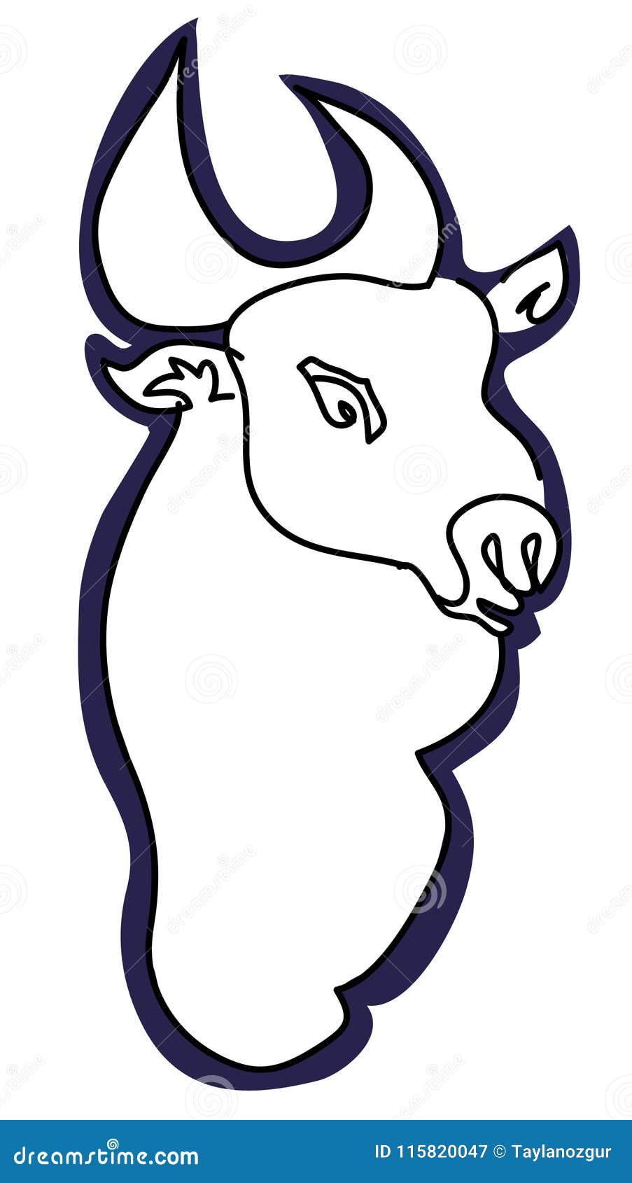 Ox vector isolated stock illustration. Illustration of isolated - 115820047