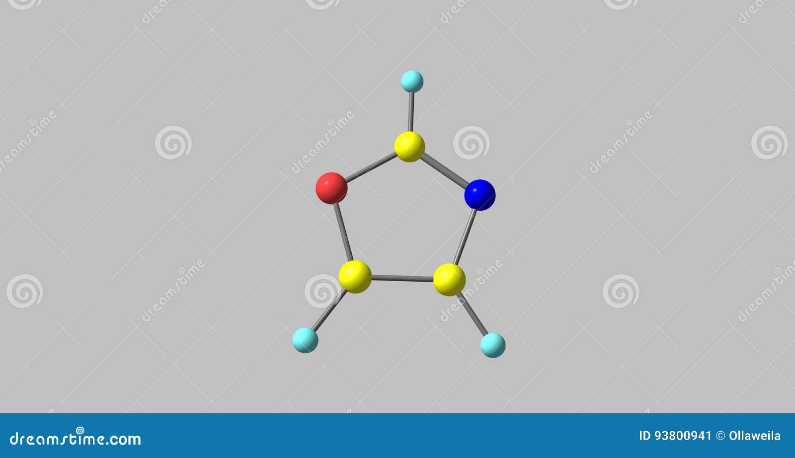 Oxazole Molecular Structure Isolated on Grey Stock Illustration ...