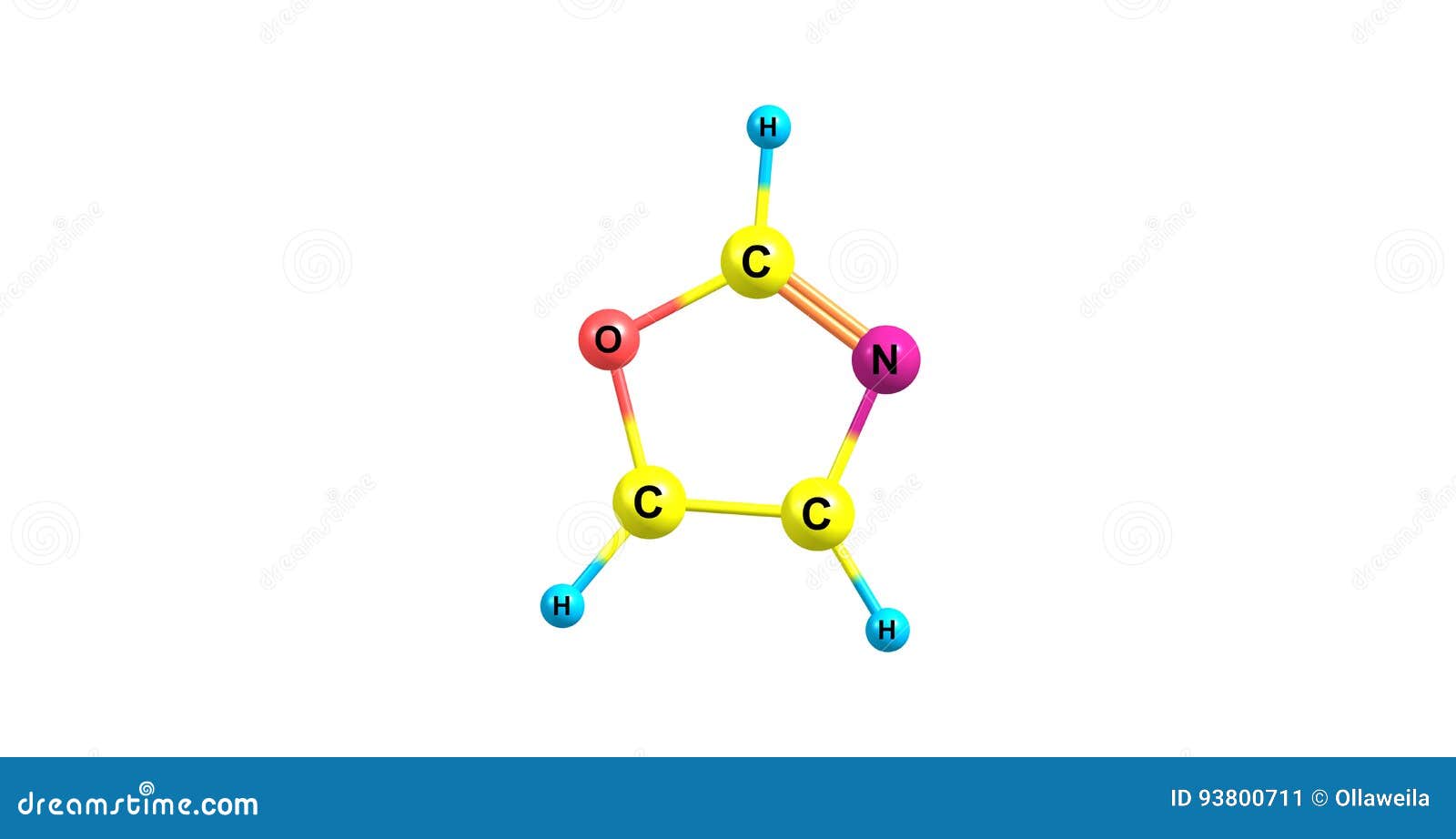 Oxazole Molecular Structure Isolated on White Stock Illustration ...