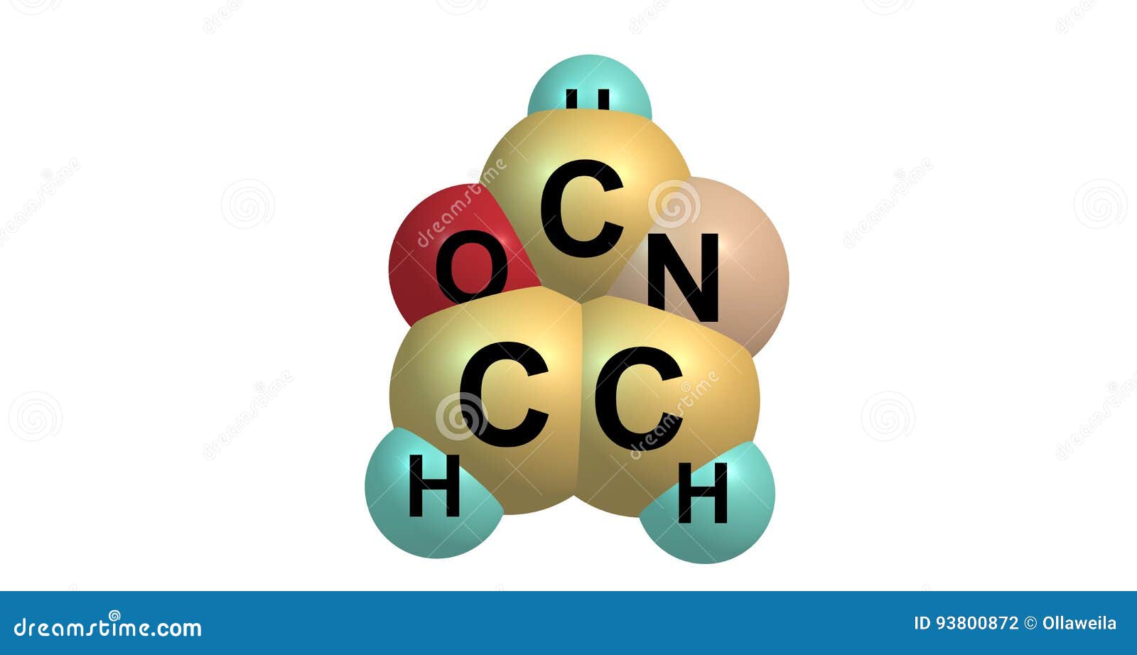 Oxazole Molecular Structure Isolated on White Stock Illustration ...