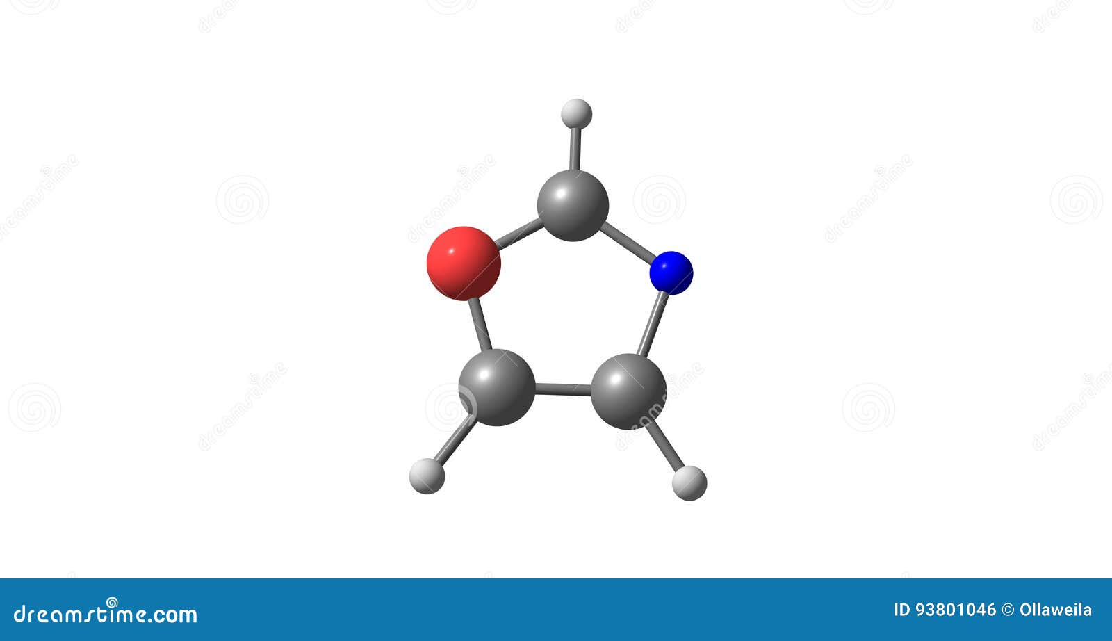 Oxazole Molecular Structure Isolated on White Stock Illustration ...
