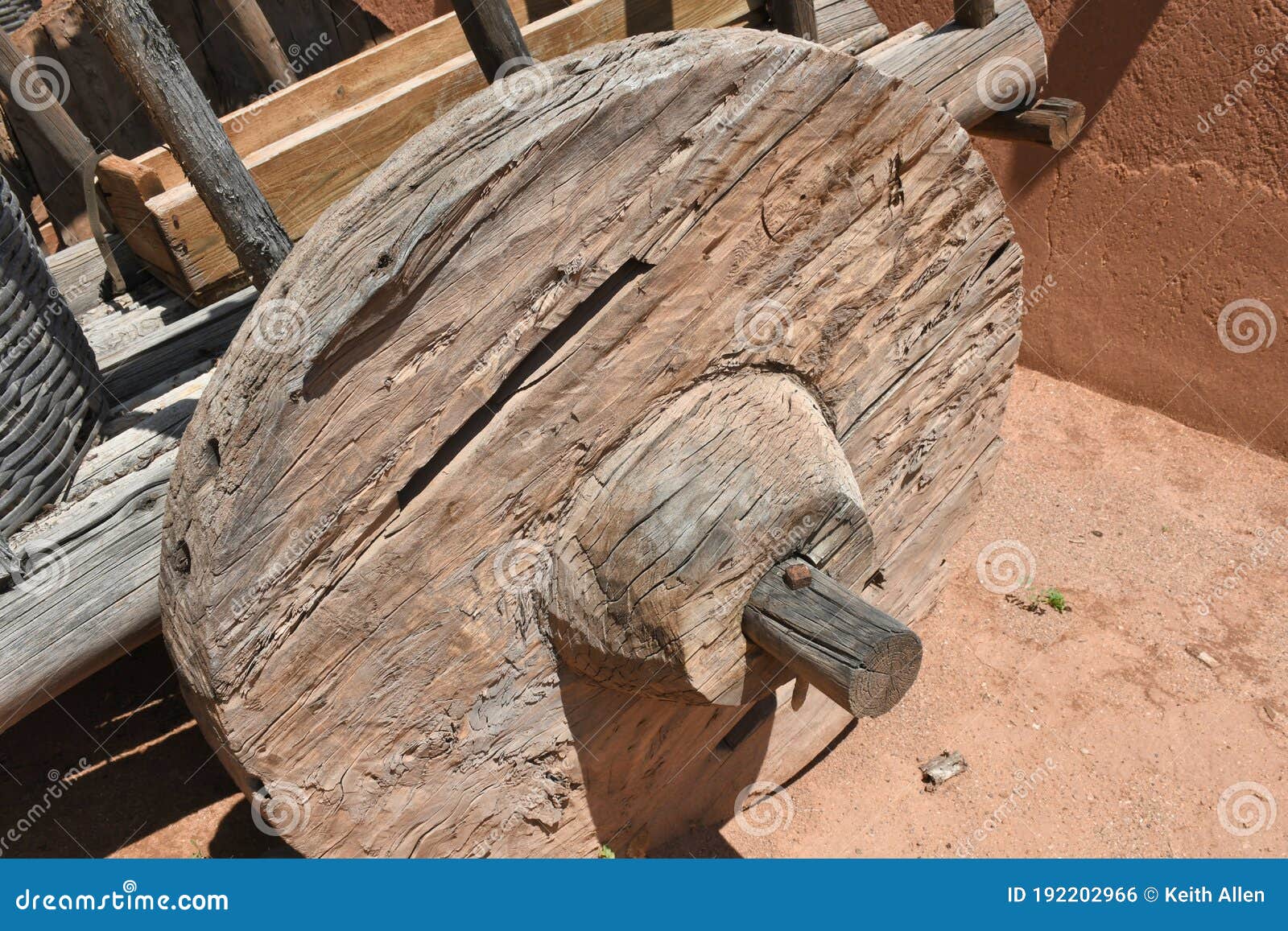 Closeup of an Oxcart Wheel Showing Detail of Construction Stock Photo ...