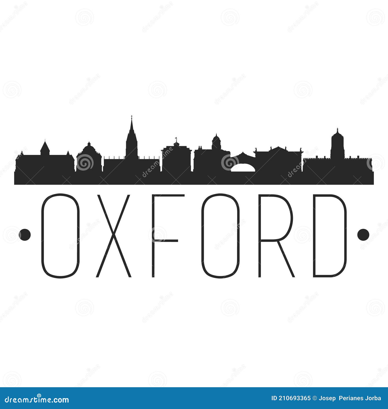 Oxford England. City Skyline. Silhouette City. Design Vector. Famous ...