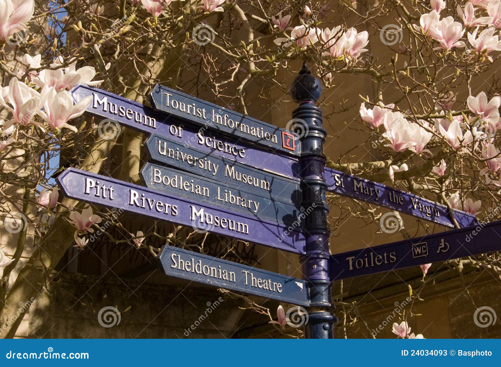 Oxford signpost in Spring stock image. Image of oxford - 24034093