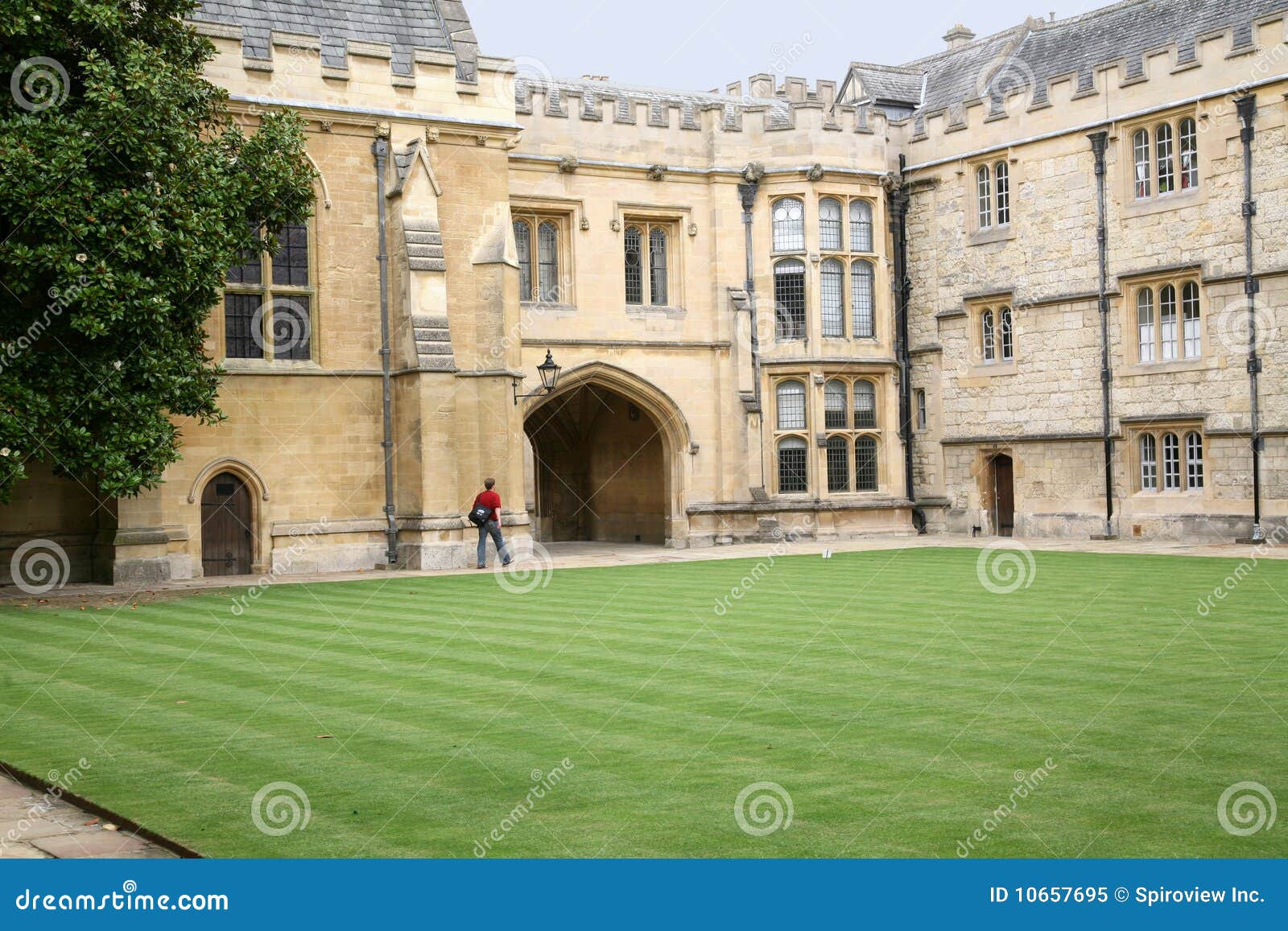 Oxford University, College Courtyard Stock Image - Image of college ...