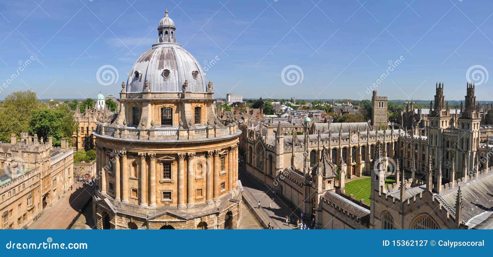 Oxford University panorama stock image. Image of summer - 15362127