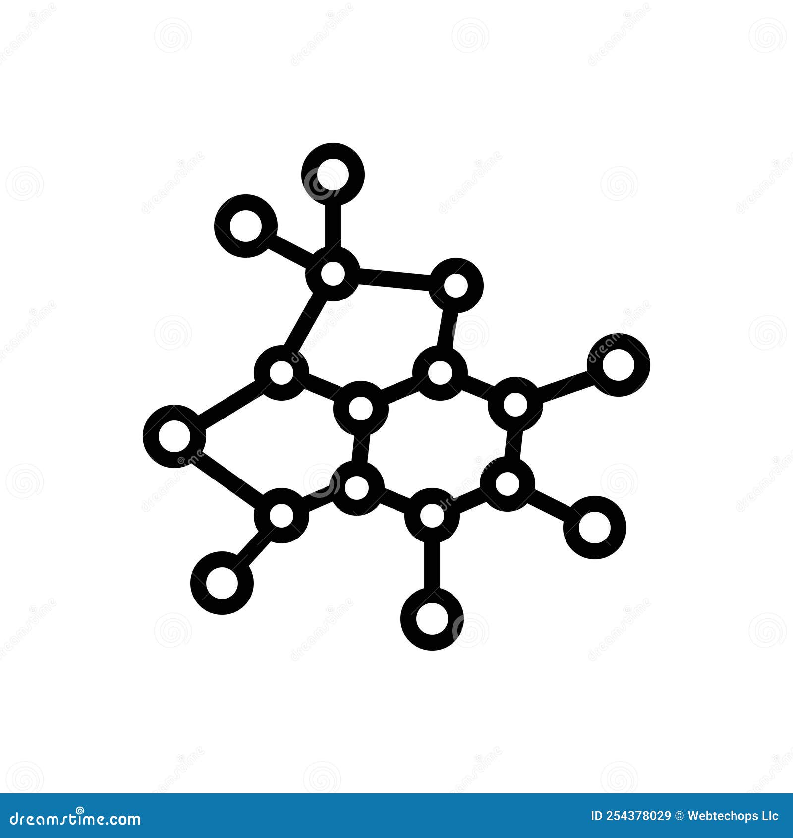 Black Line Icon for Oxide, Chemical and Molecular Stock Illustration ...