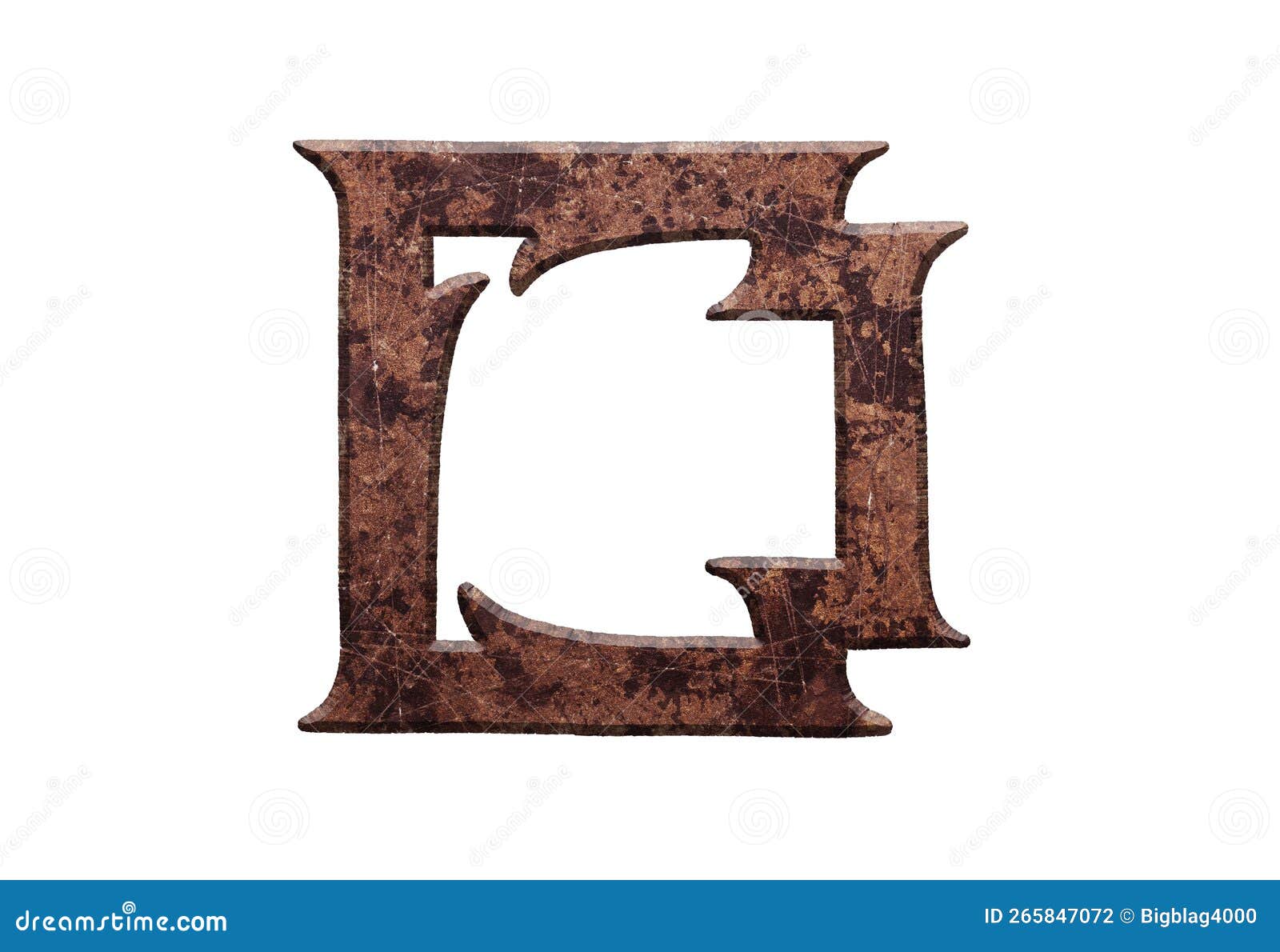 Oxidized Ancient Letter.Decorative Beveled Font. Stock Illustration ...