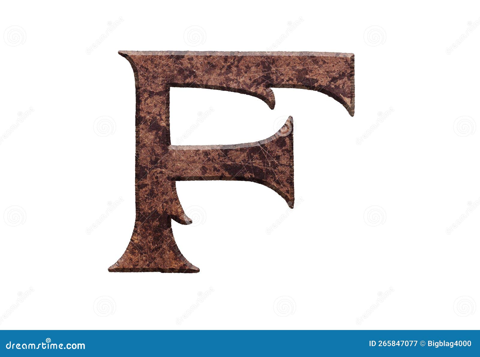 Oxidized Ancient Letter.Decorative Beveled Font. Stock Image ...