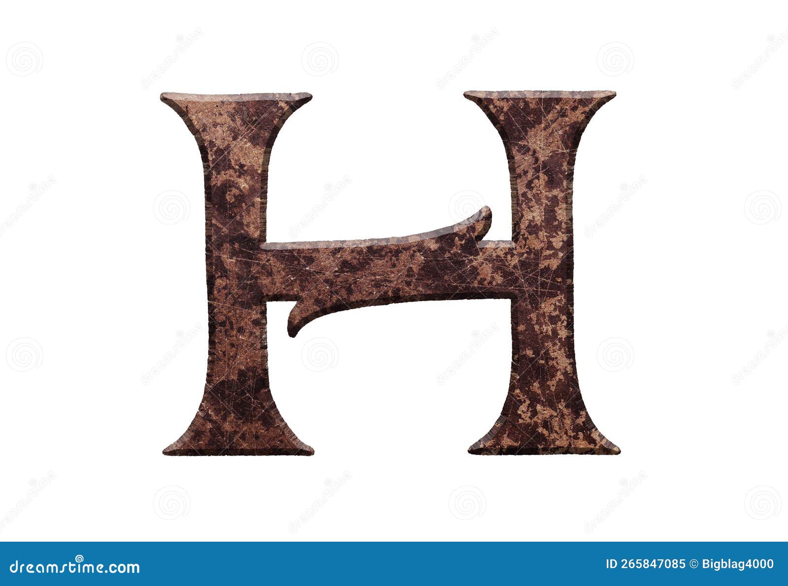 Oxidized Ancient Letter.Decorative Beveled Font. Stock Illustration ...