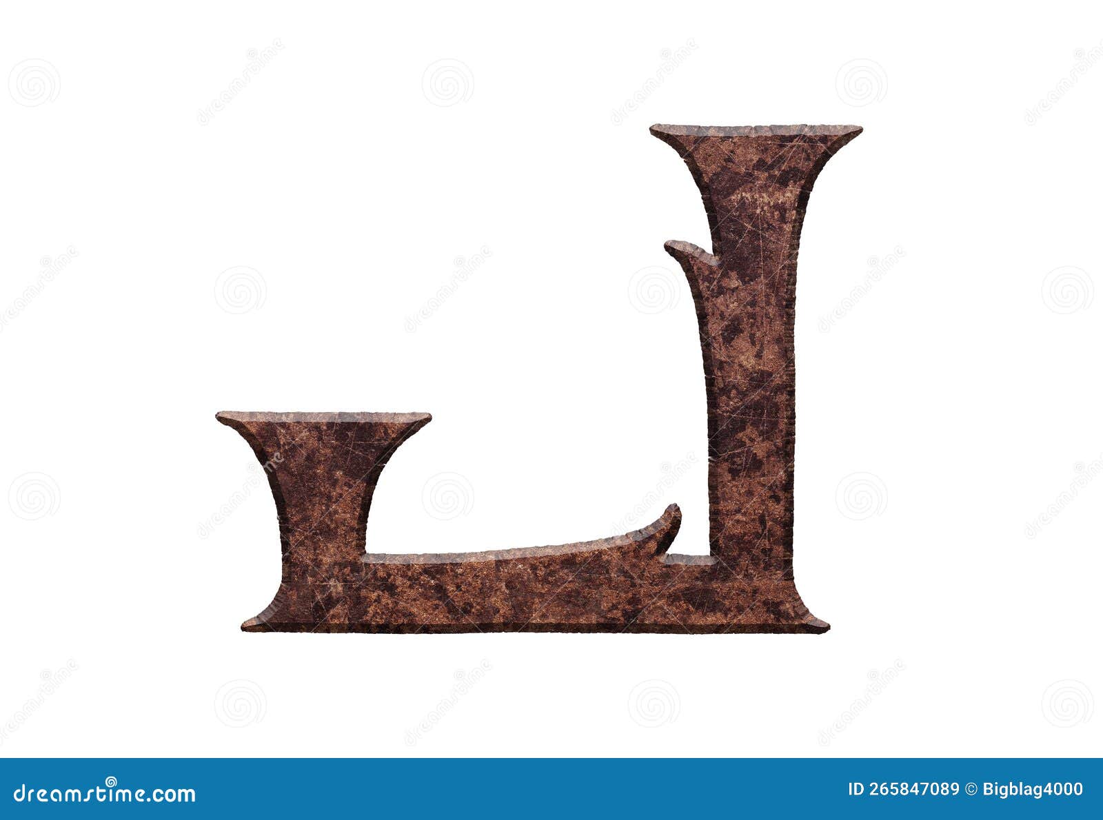 Oxidized Ancient Letter.Decorative Beveled Font. Stock Image ...