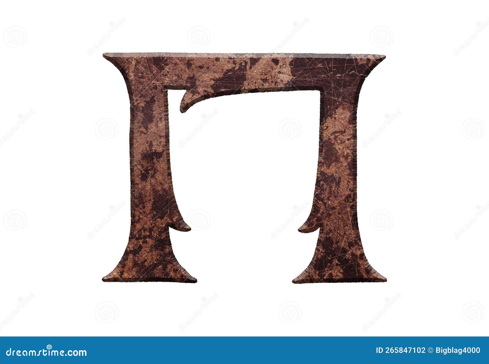 Oxidized Ancient Letter.Decorative Beveled Font. Stock Illustration ...