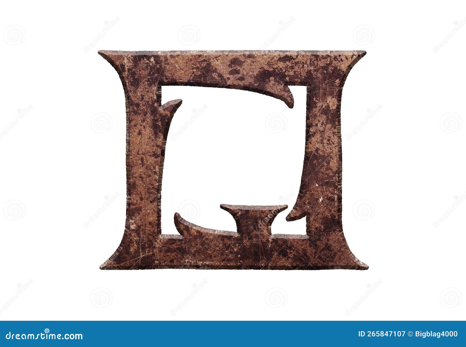 Oxidized Ancient Letter.Decorative Beveled Font. Stock Image ...