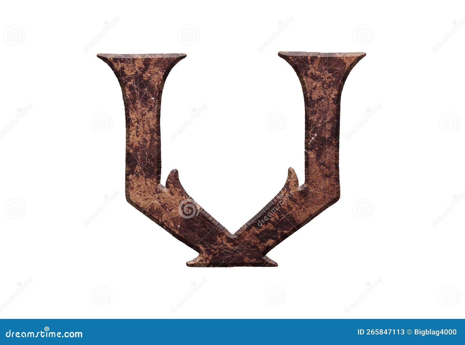 Oxidized Ancient Letter.Decorative Beveled Font. Stock Image ...