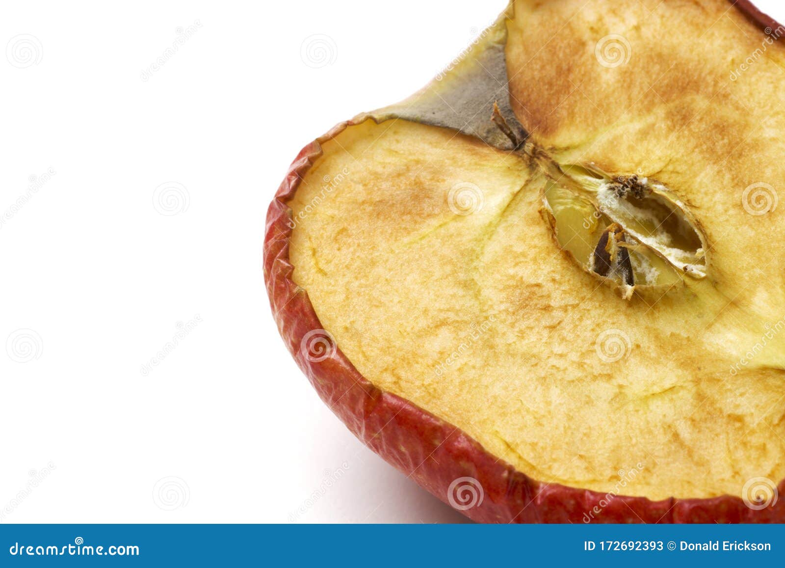Oxidized Apple Half Isolated on White Stock Image - Image of cross ...