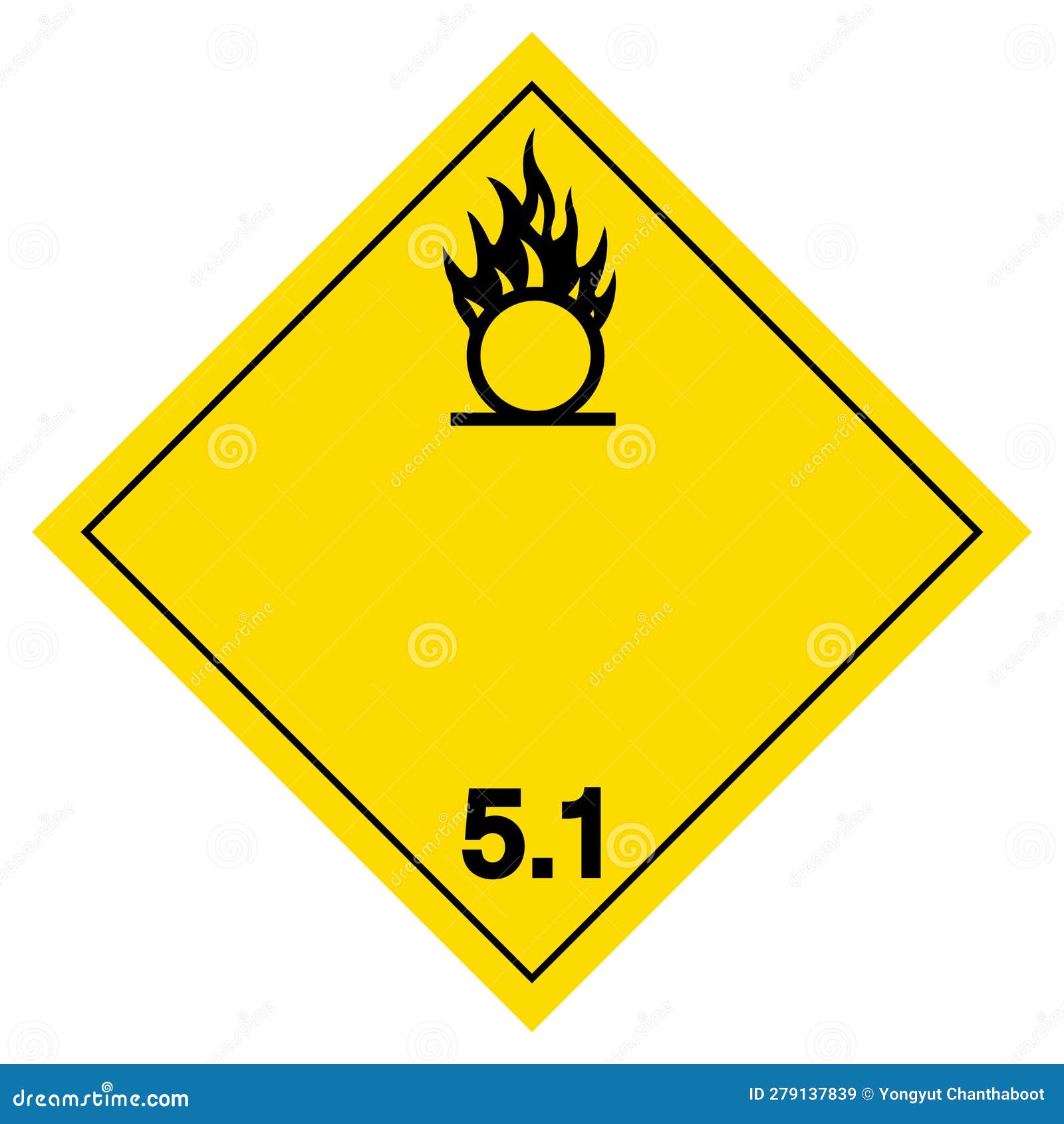 Oxidizer Class 5.1 Symbol Sign, Vector Illustration, Isolate on White ...