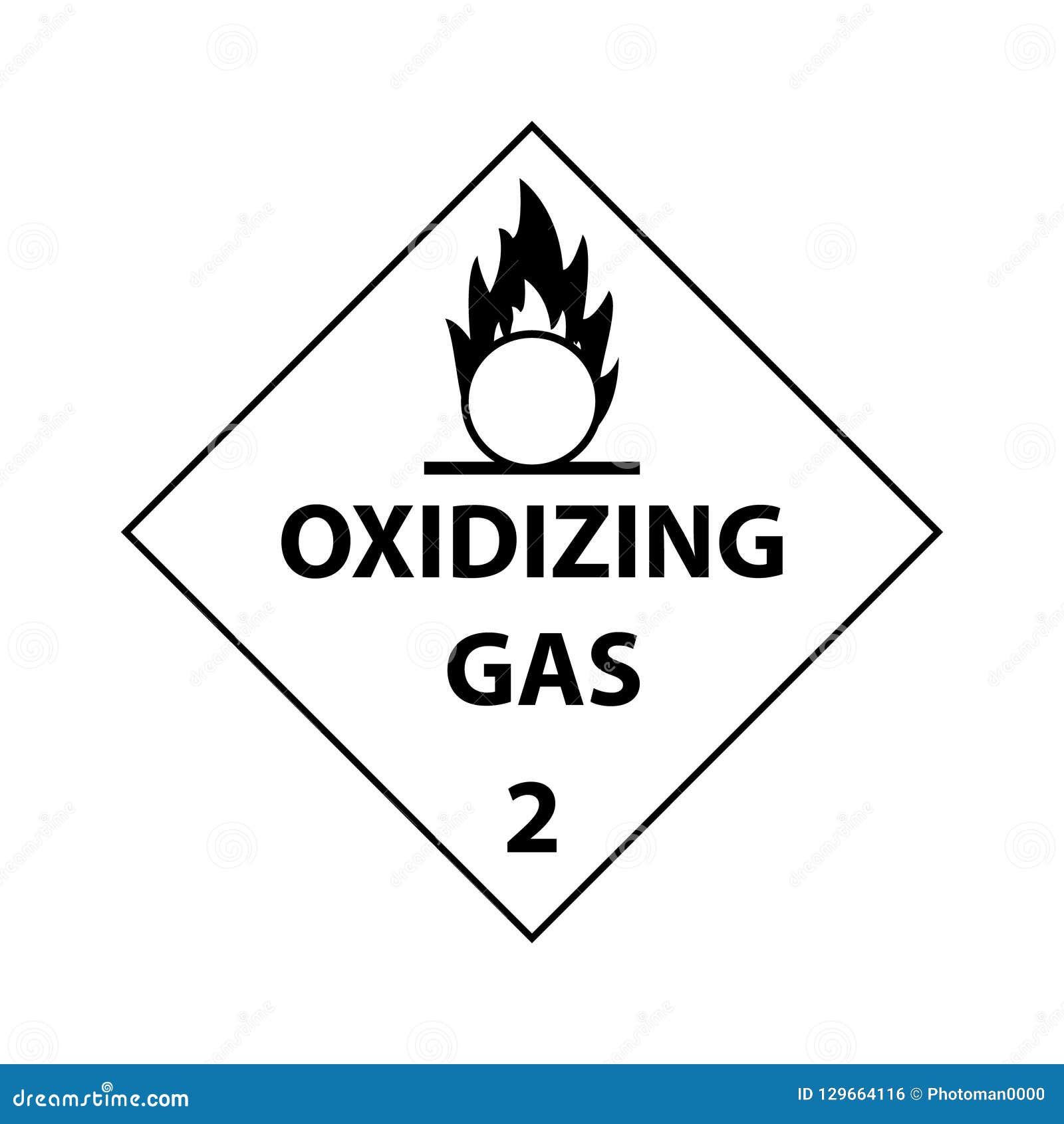Oxidizing gas sticker stock vector. Illustration of label - 129664116