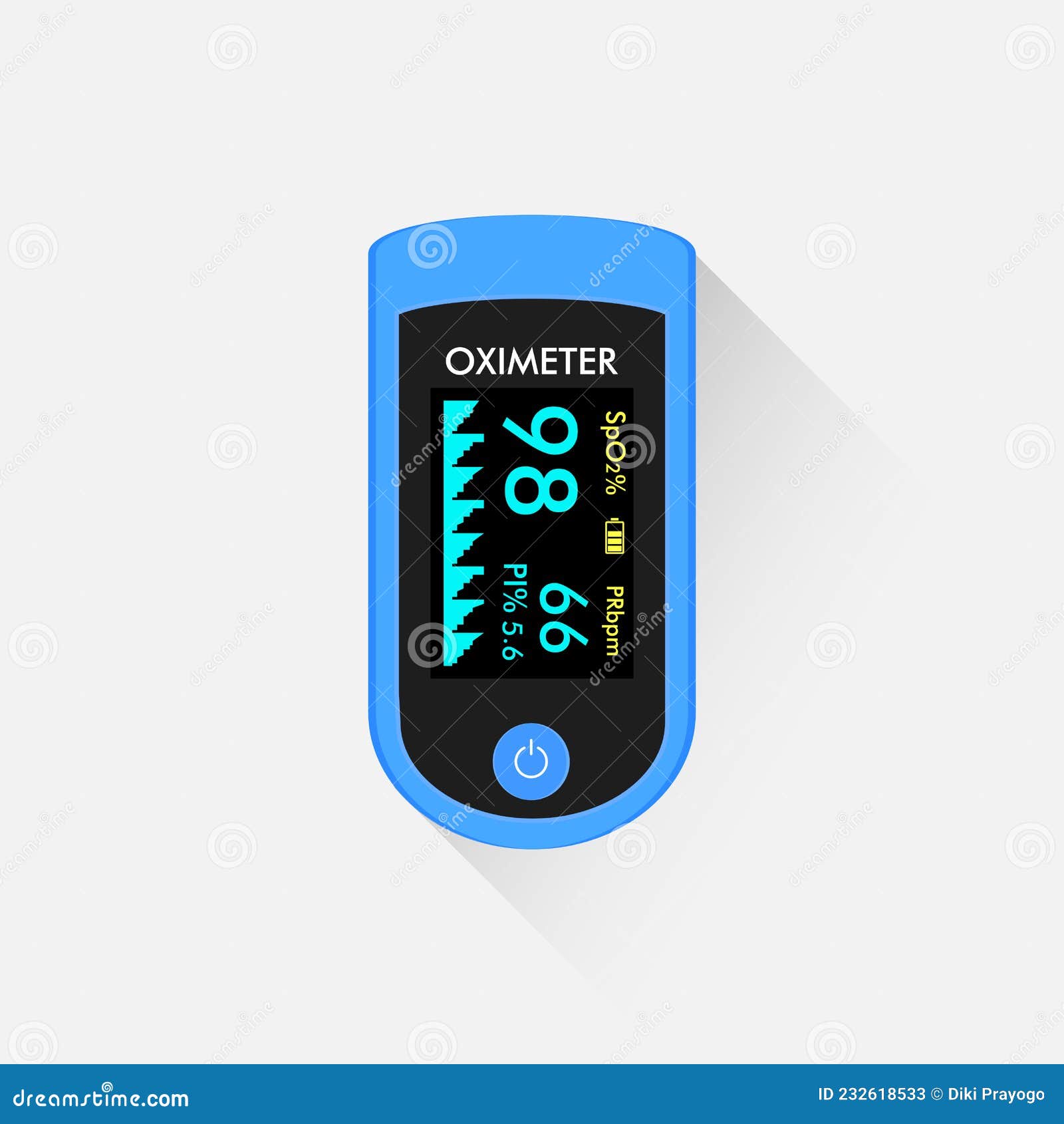 Oximeter Device Icon Flat Vector. Saturation Oxygen Measurement Stock ...