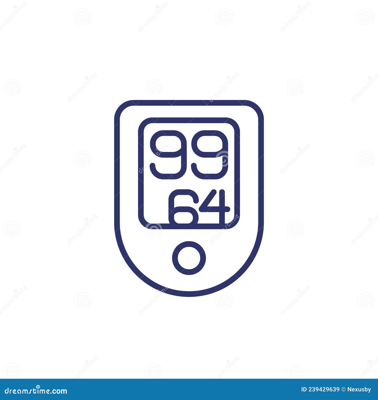 Oximeter Line Icon, Oxygen Saturation Test Stock Vector - Illustration ...