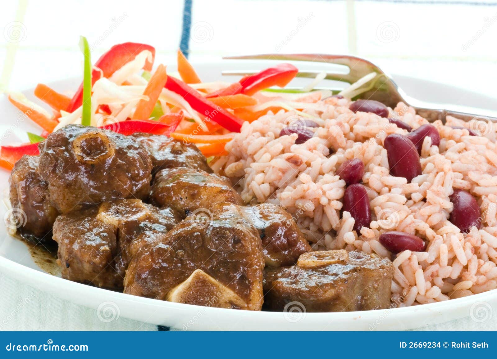 Oxtail Curry with Rice - Carib Stock Photo - Image of caribbean ...