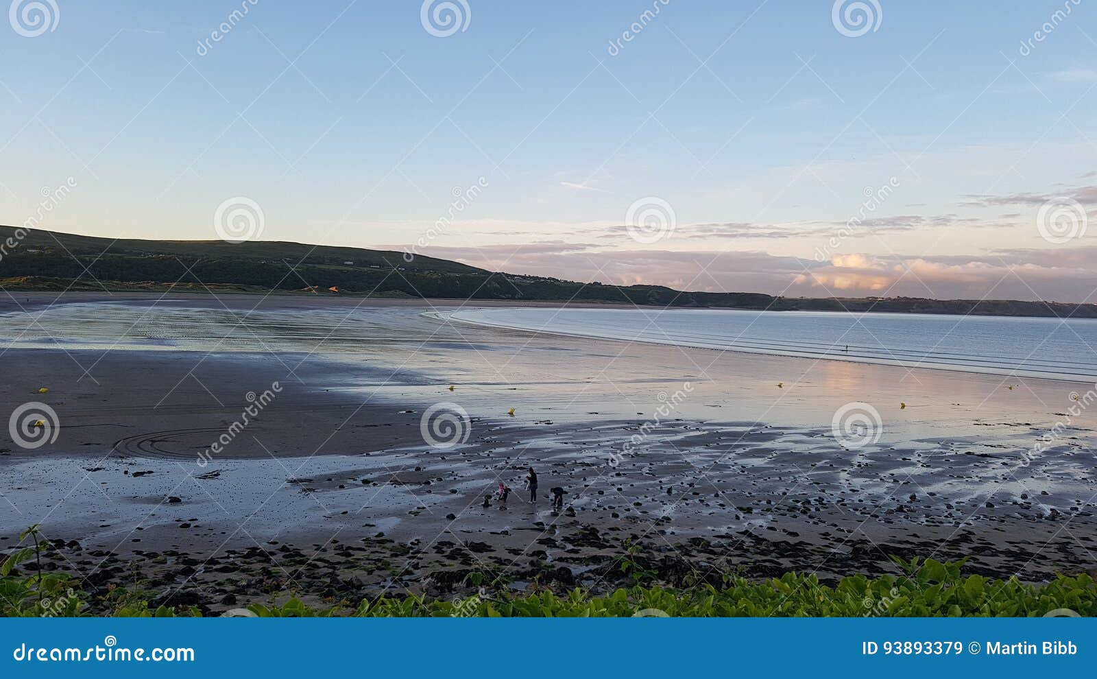Oxwich bay Wales stock image. Image of sunset, wales - 93893379