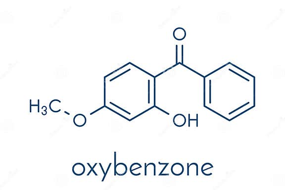 Oxybenzone Sunscreen Molecule. Skeletal Formula. Stock Vector ...