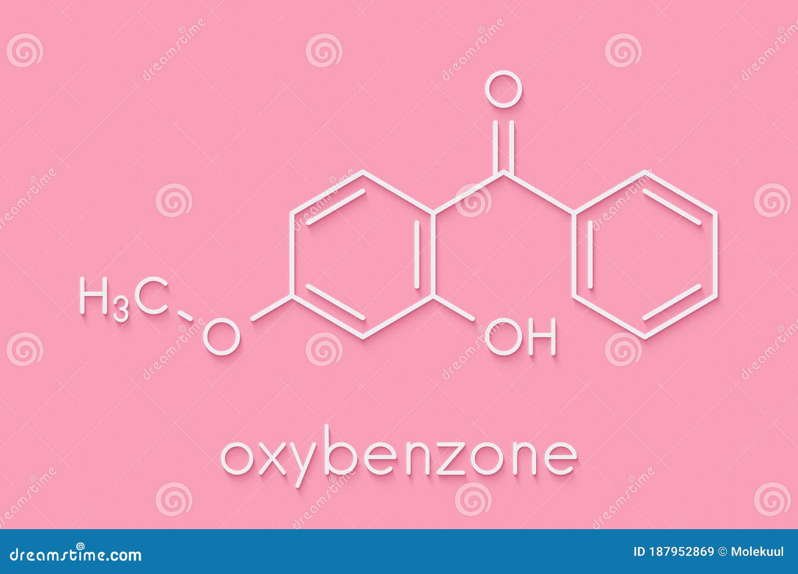 Oxybenzone Sunscreen Molecule. Skeletal Formula. Stock Illustration ...