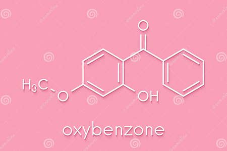 Oxybenzone Sunscreen Molecule. Skeletal Formula. Stock Illustration ...