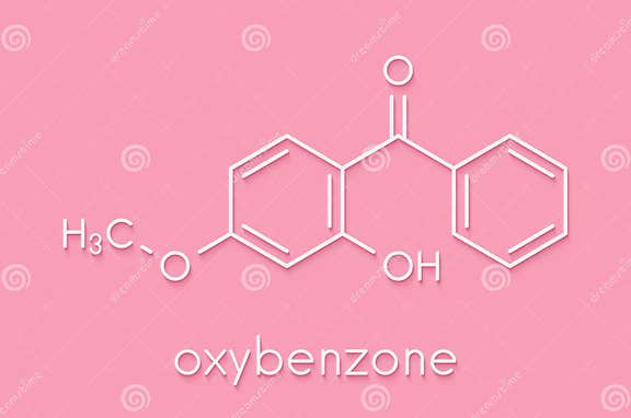 Oxybenzone Sunscreen Molecule. Skeletal Formula. Stock Illustration ...