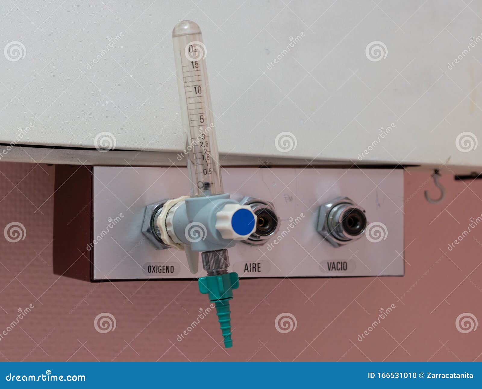 Oxygen and Air Connector in a Hospital Room Stock Photo - Image of ...