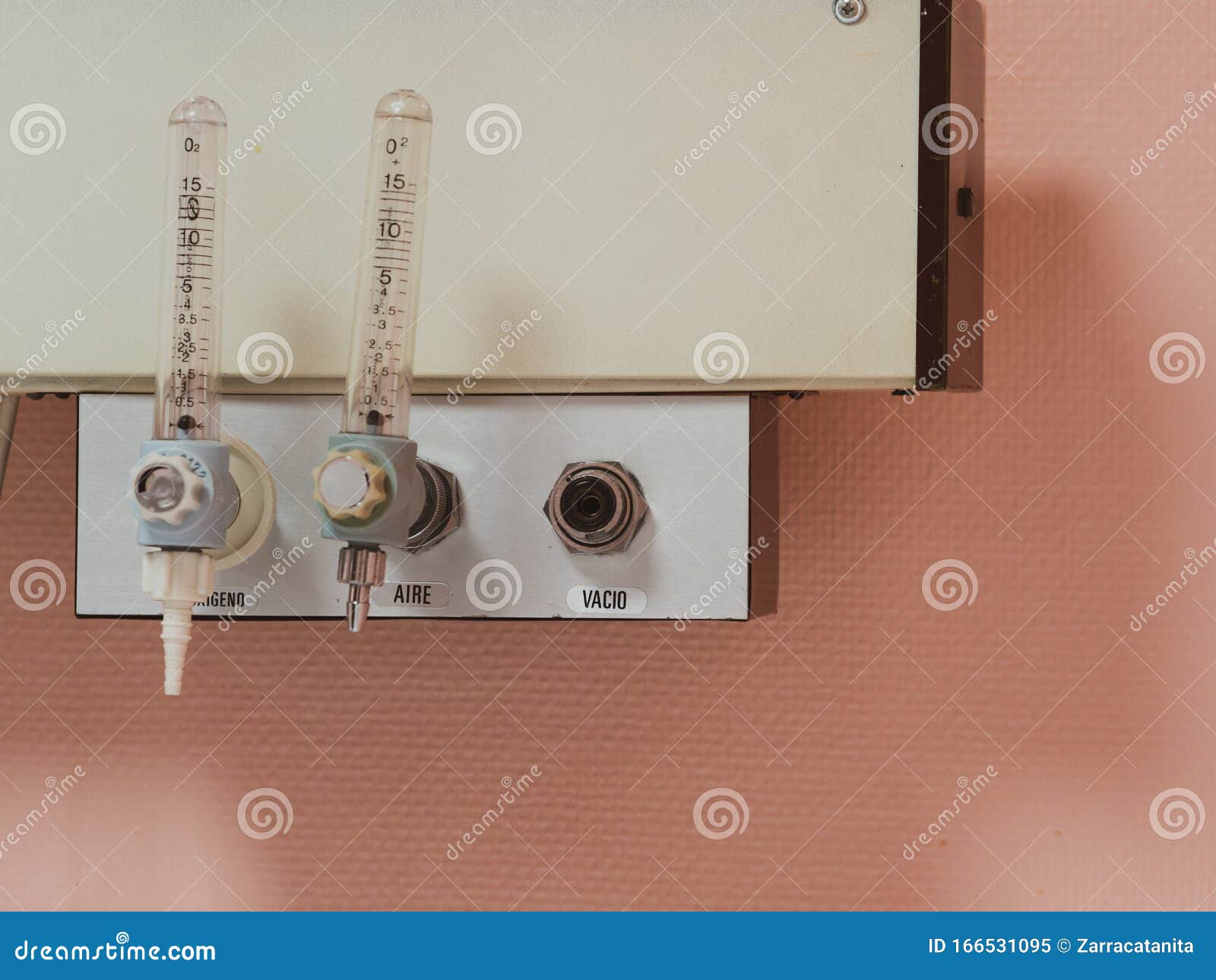 Oxygen and Air Connector in a Hospital Room Stock Image - Image of ...