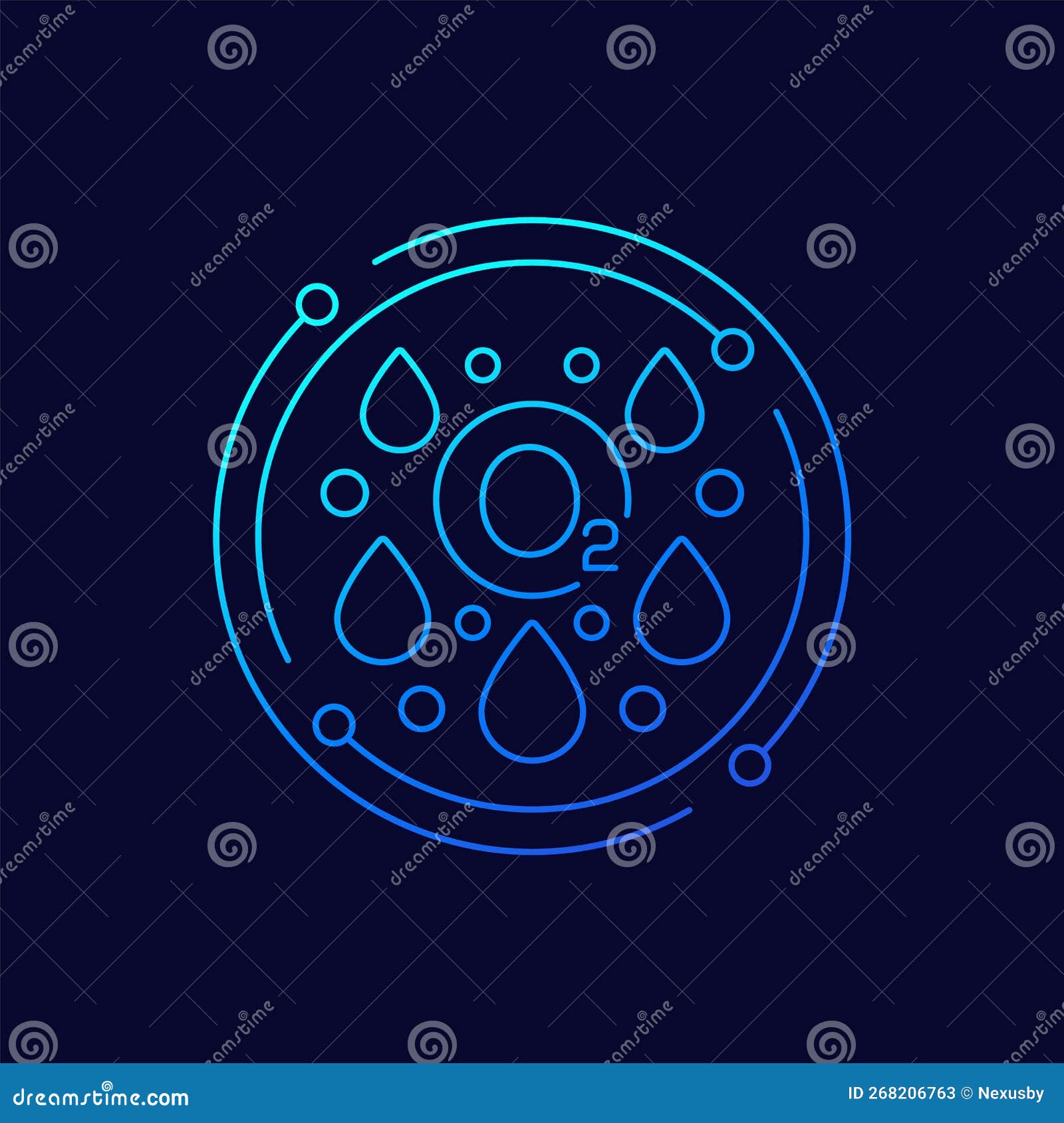 Oxygen in Blood, O2 Icon, Linear Design Stock Vector - Illustration of ...