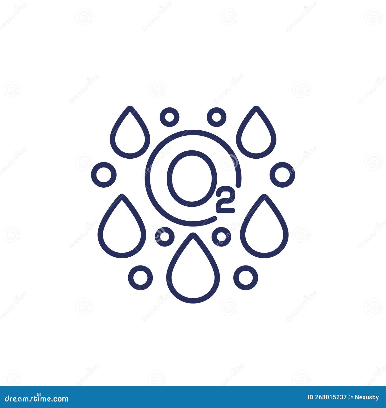 Oxygen in Blood, O2 Line Icon on White Stock Vector - Illustration of ...