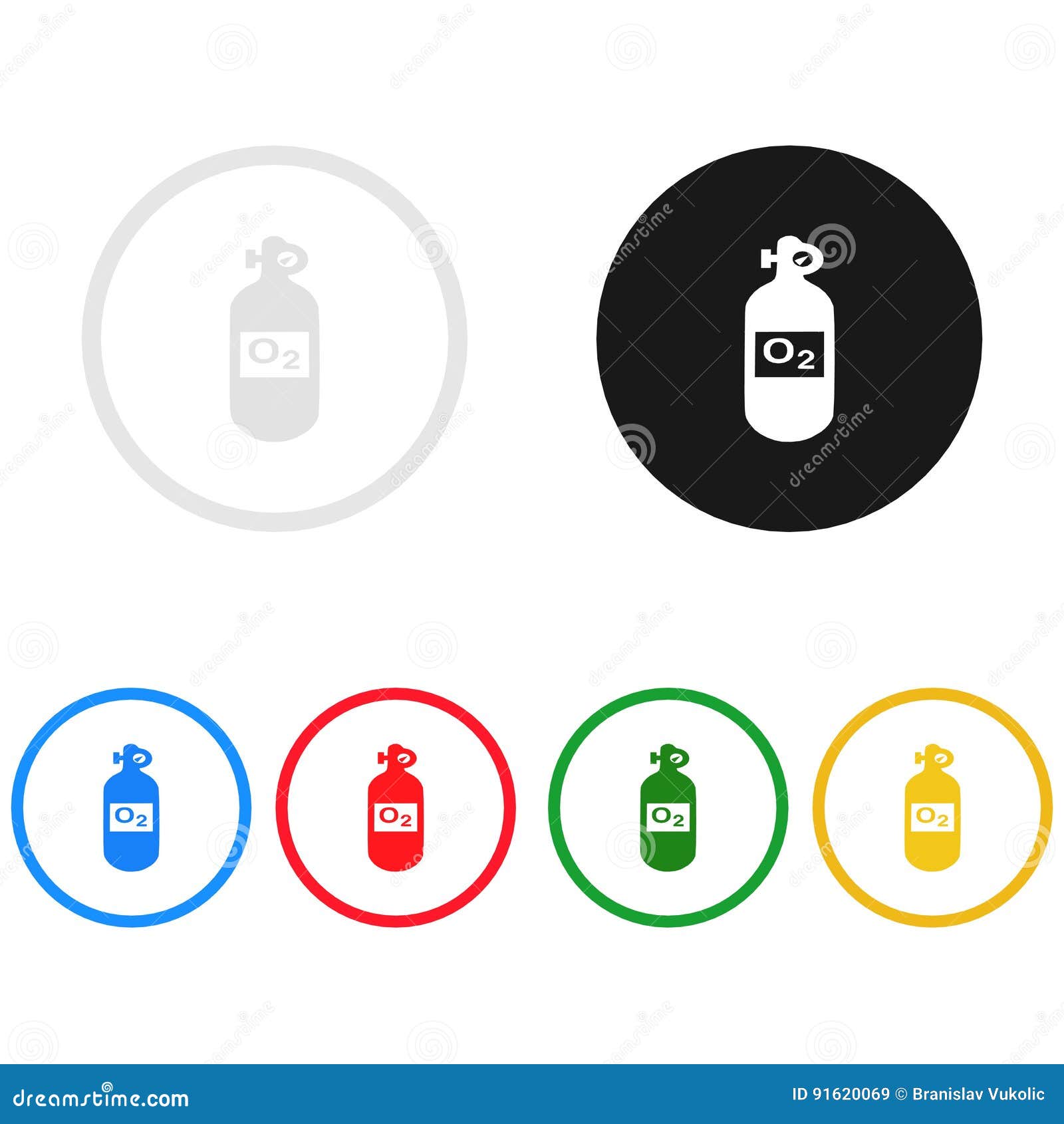 Oxygen Bottle Icon,sing,illustration Stock Illustration - Illustration ...